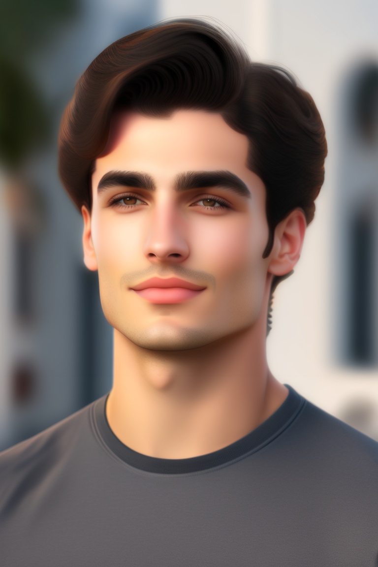 Lexica - Dark haired 22 years old young white turkish man has little ...