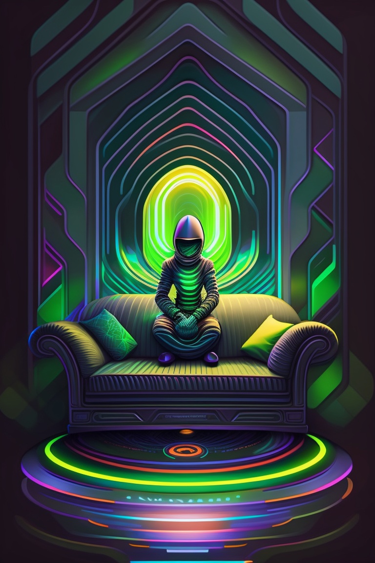 Lexica - A psychedelic illustration inspired by Dan Mumford. A Roswell ...