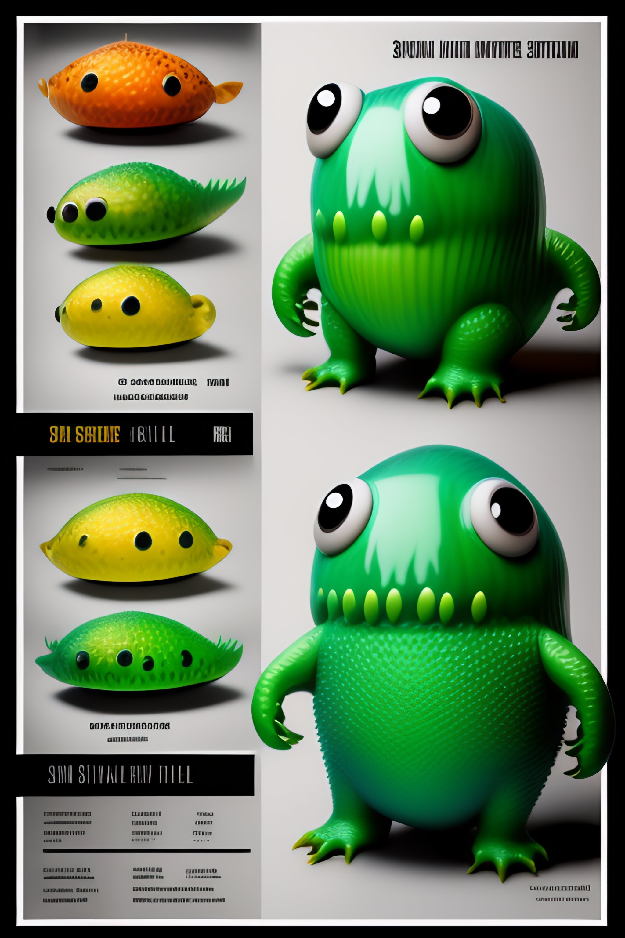 Lexica - Photo real slimy monster model sheet t pose