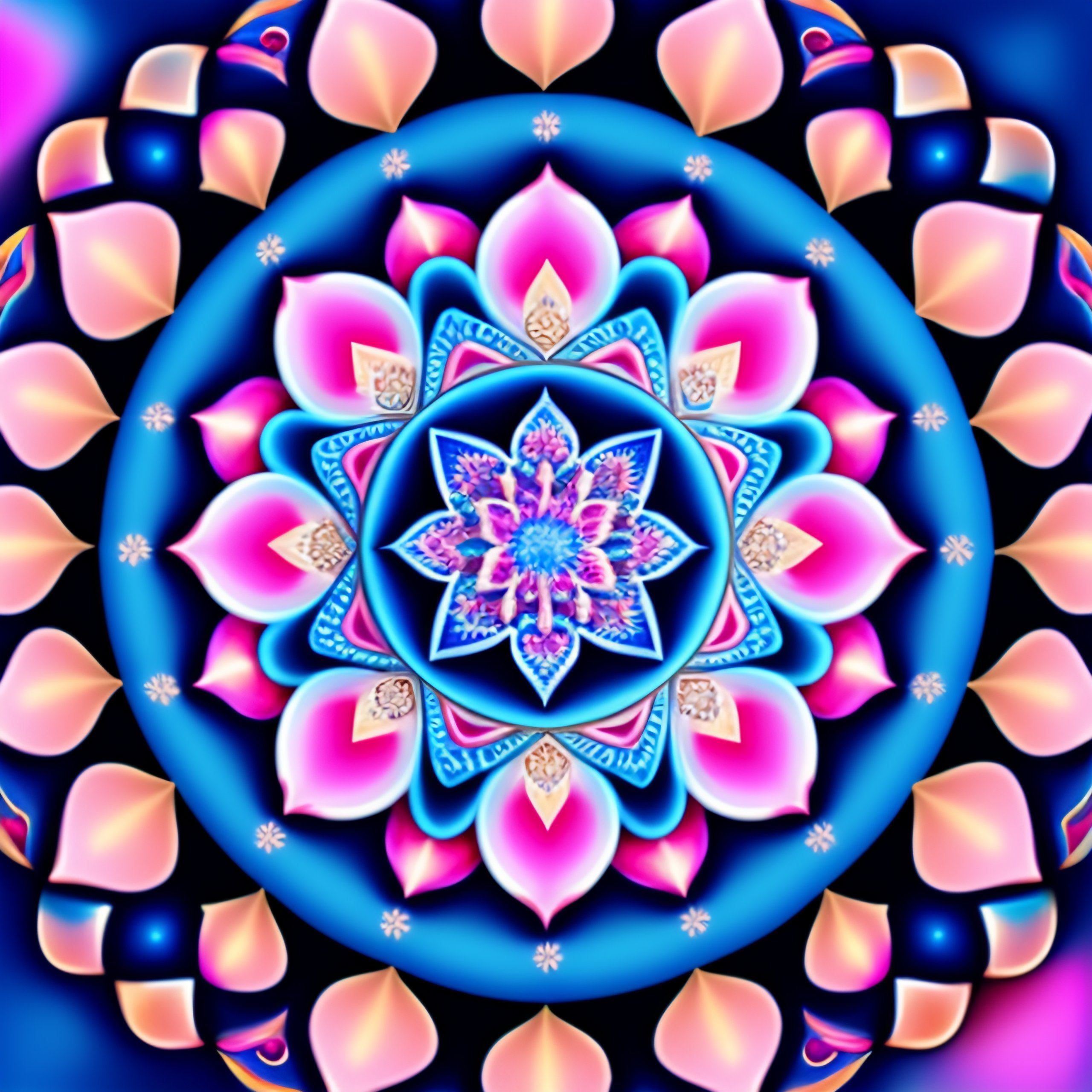 Lexica - A professional drawing of a symmetrical mandala with flowerish ...