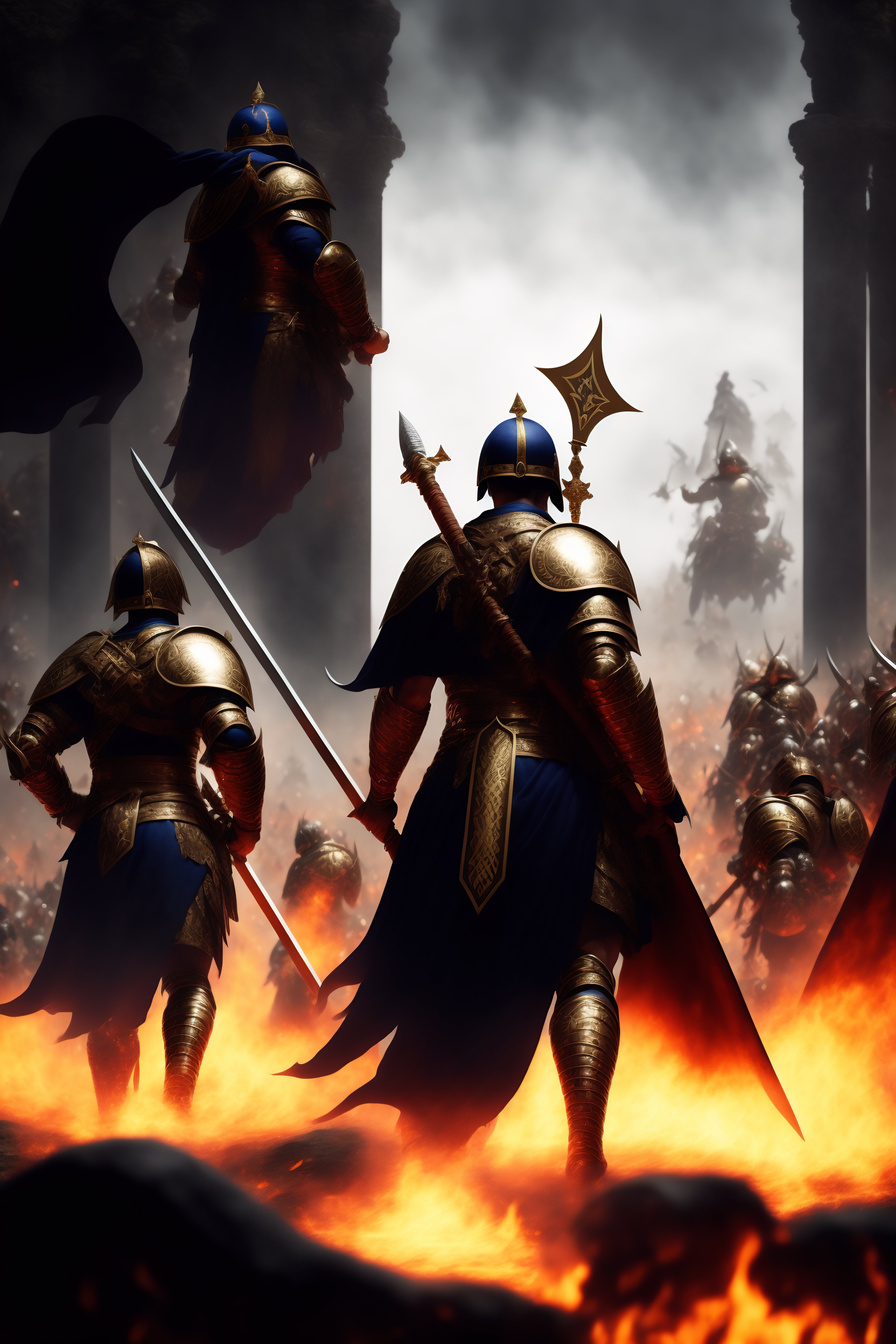 Lexica - A roman legion fighting a demon army on a battlefield covered ...