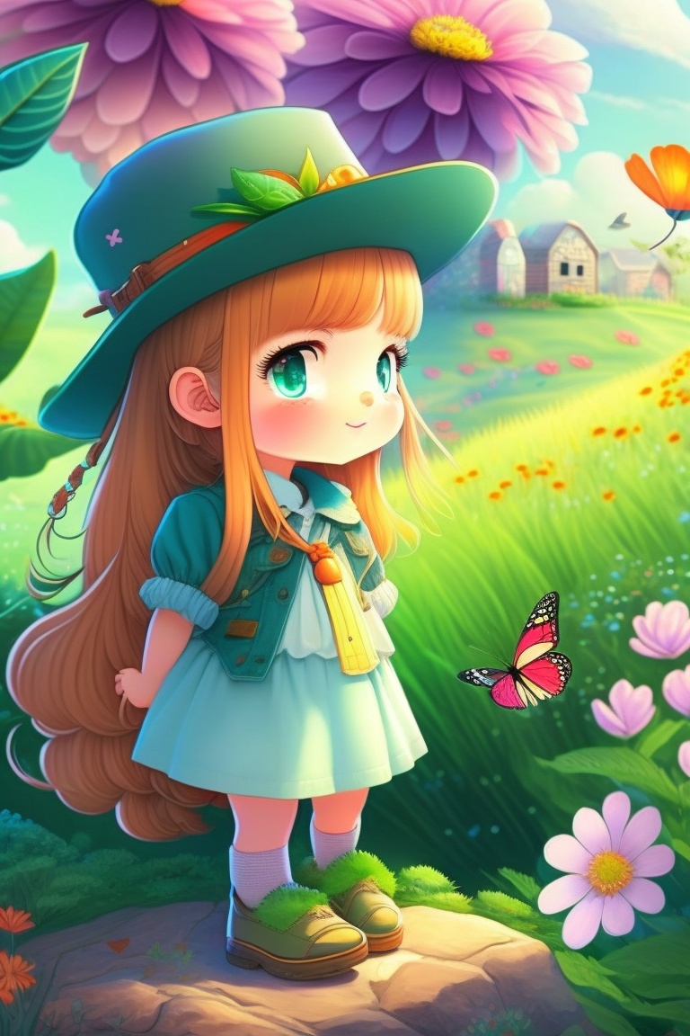 Lexica - The Curious Seed in a land of rolling green hills and colorful ...
