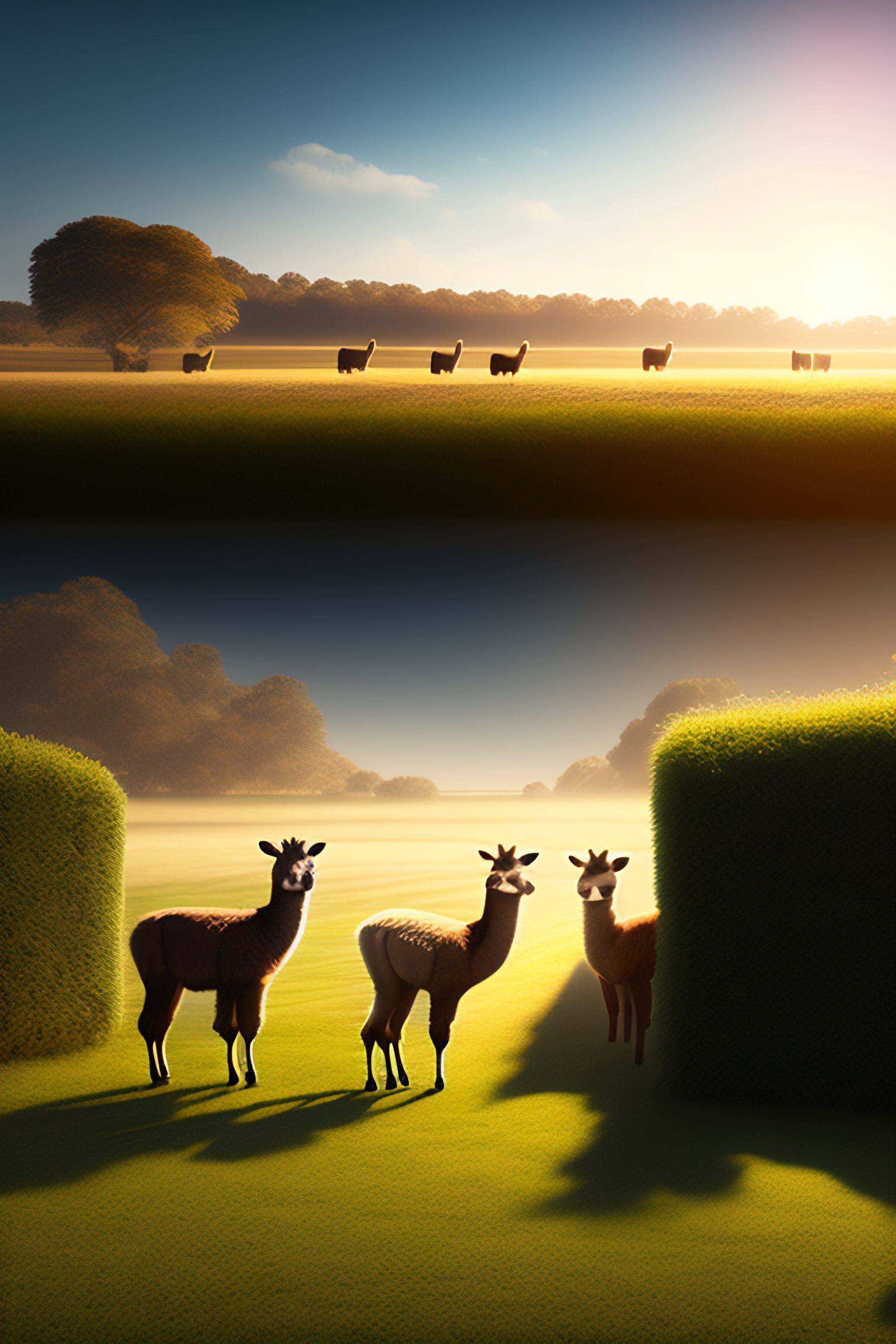 Lexica - Happy Alpacas filling the screen, by disney concept artists ...