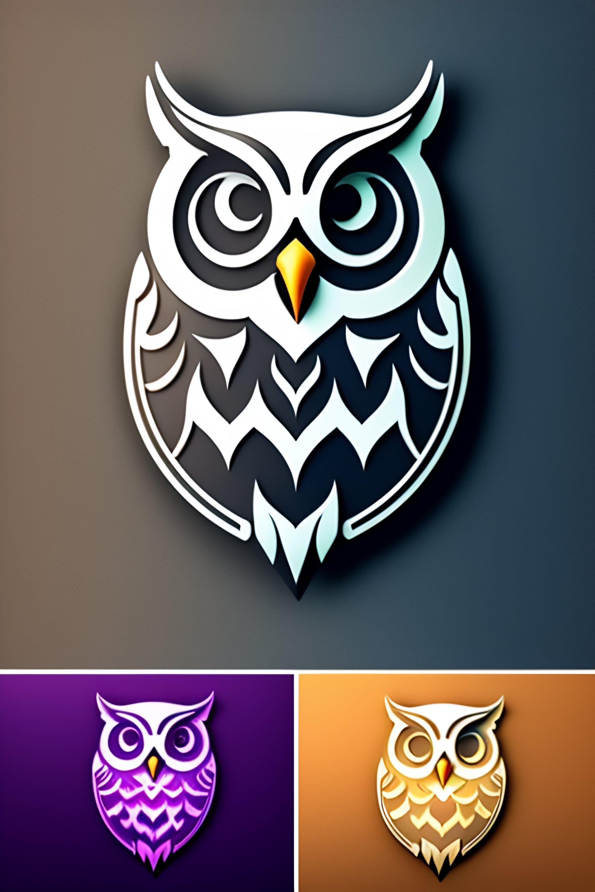 Lexica - Logo 3d outline for an owl and code brackets for a creative ...