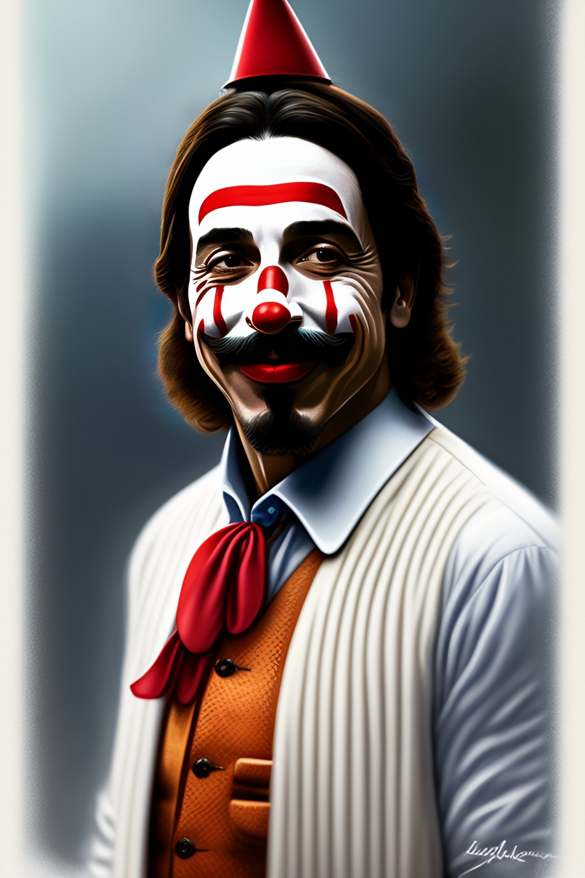 Lexica - Drawing of Pablo Iglesias dressed as a clown