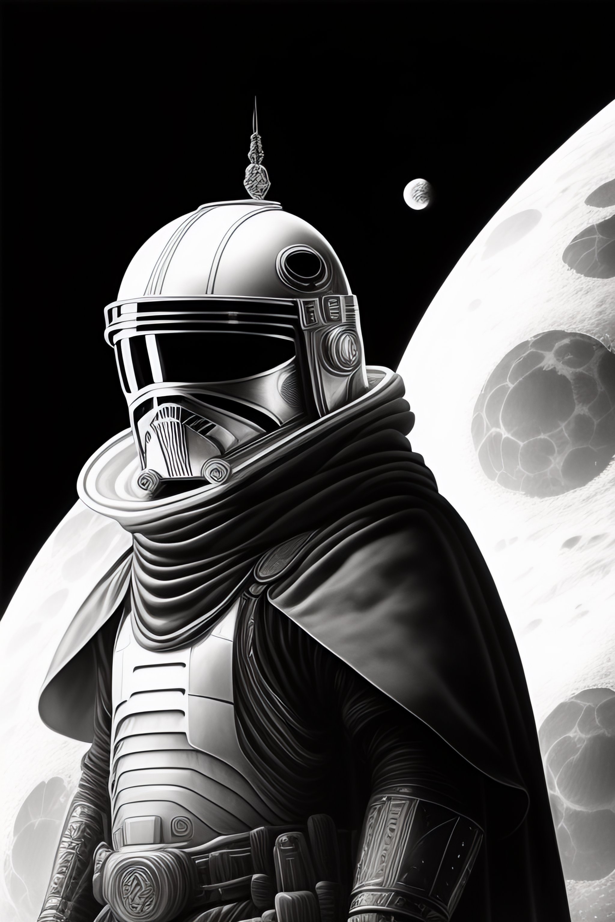 Lexica - An award winning line art illustration of a jedi knight on the ...