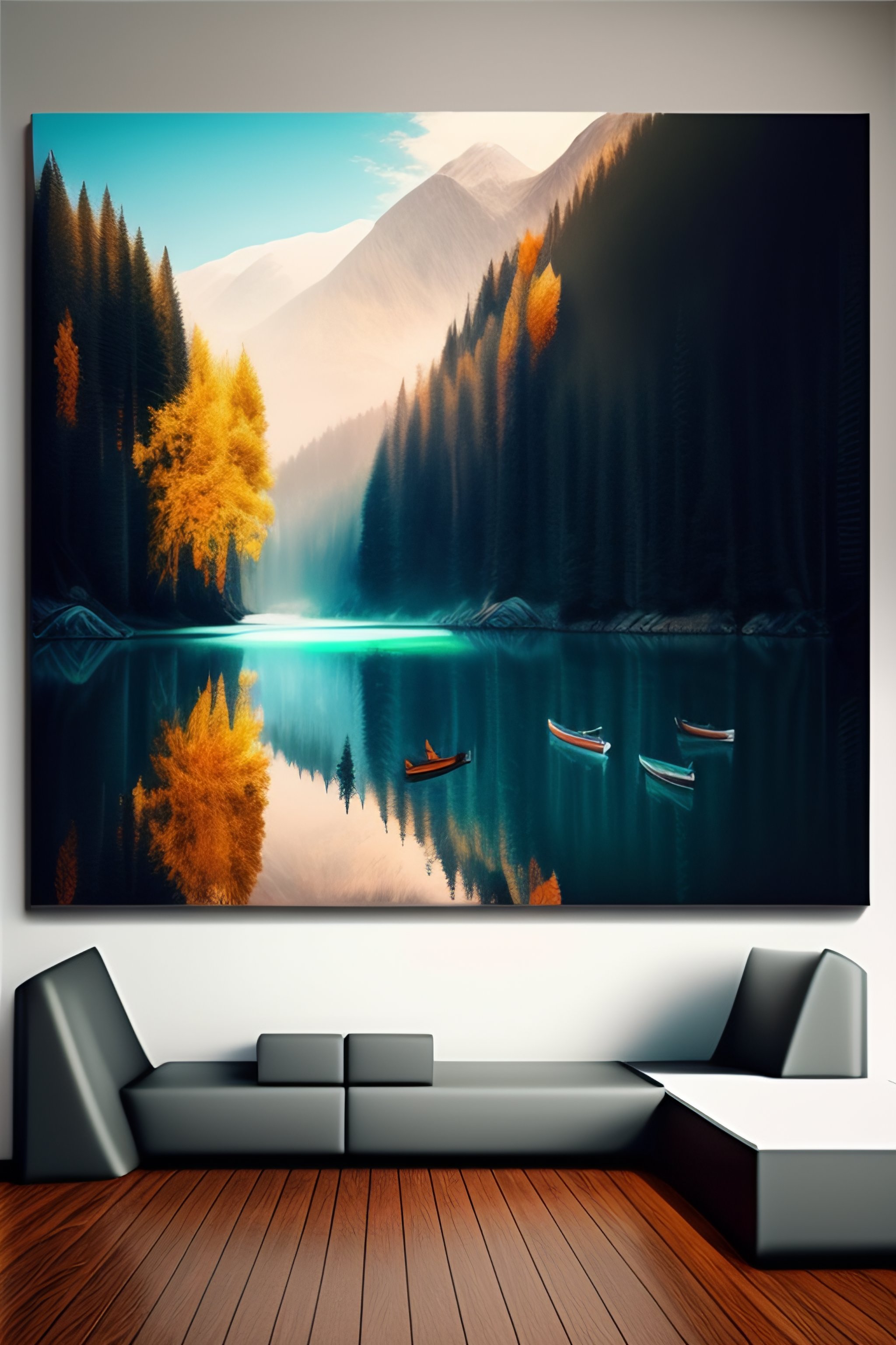 Lexica - 3 seperate canvas on wall in family house