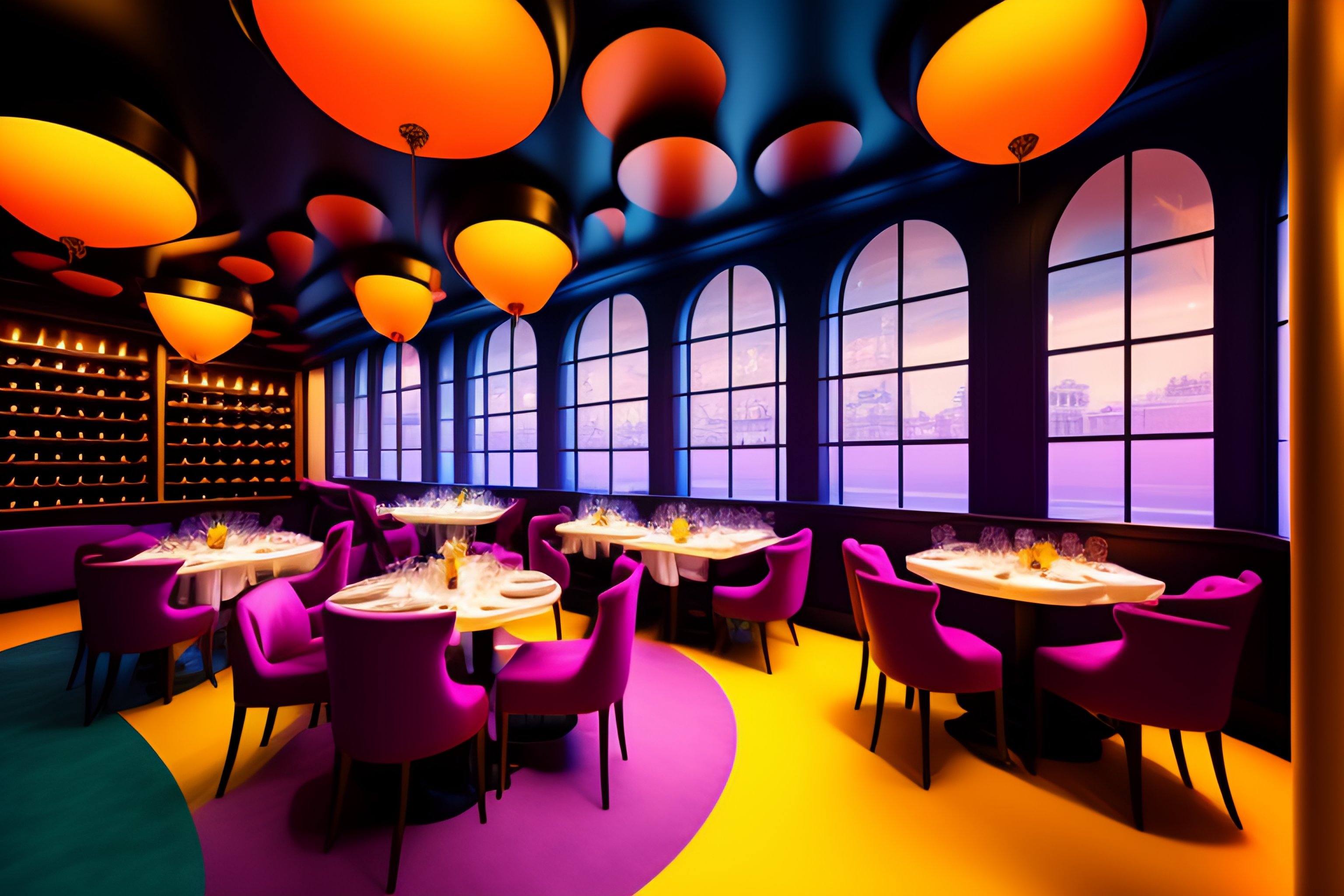 Lexica - Restaurant design, wine room, Interior Design in the style of ...