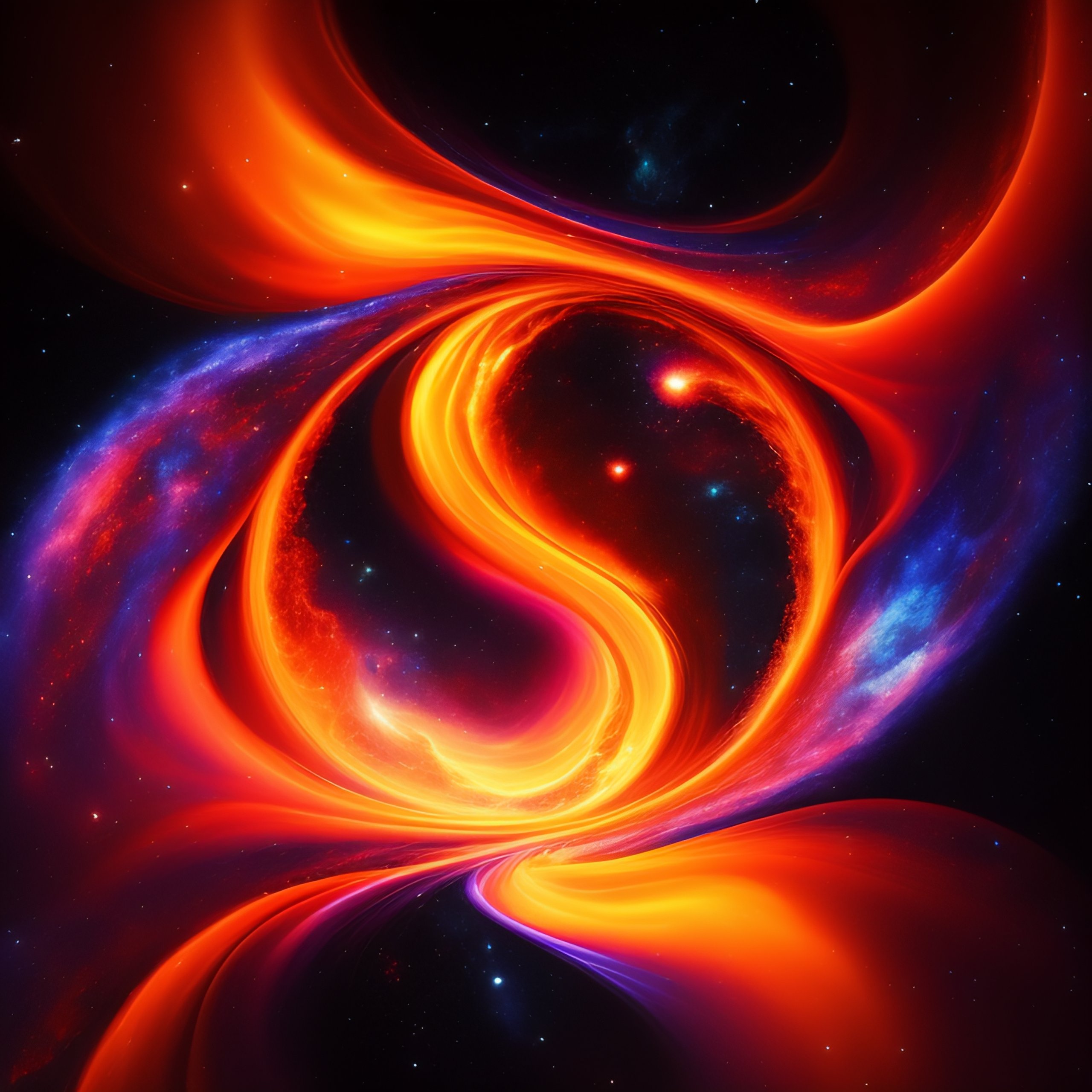 Lexica - Galaxy made of flames