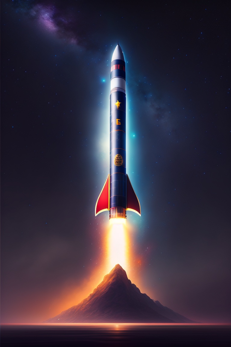 Lexica - In the emptiness of space, a rocket glides smoothly among the ...