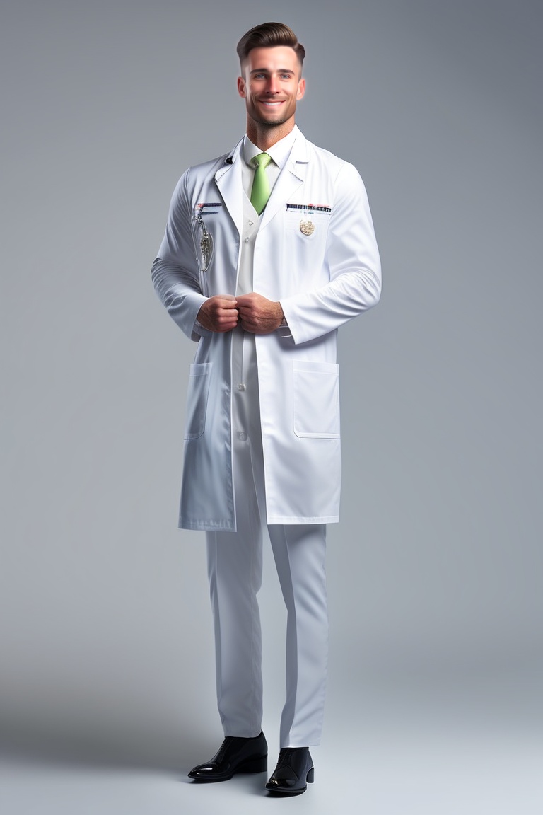 Lexica - Doctor full body view white uniform hospital