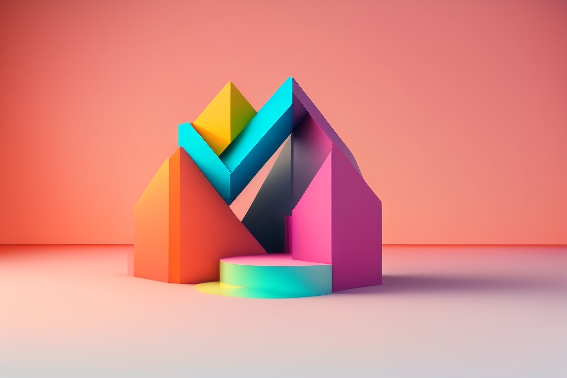 Lexica - A colorful simple backdrop in a bright empty room, minimal ...