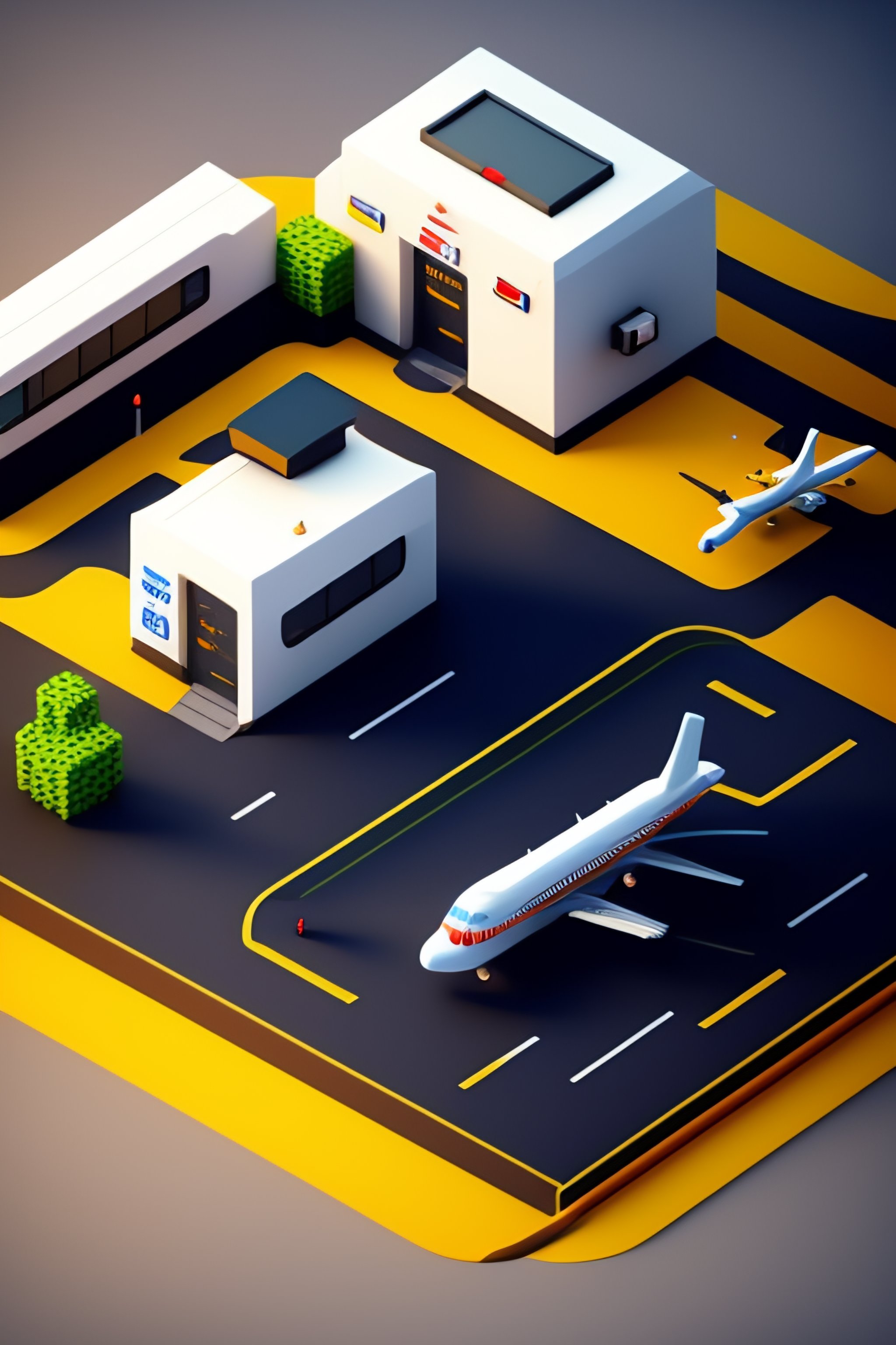 Lexica - Detailed isometric airport, pixel art, unreal engine voxel ...