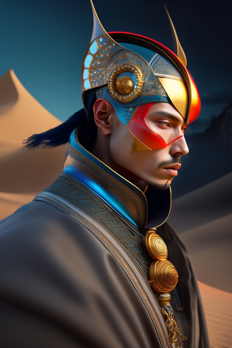 Lexica - High quality photo of a cyberpunk mystical shaman in a dune ...
