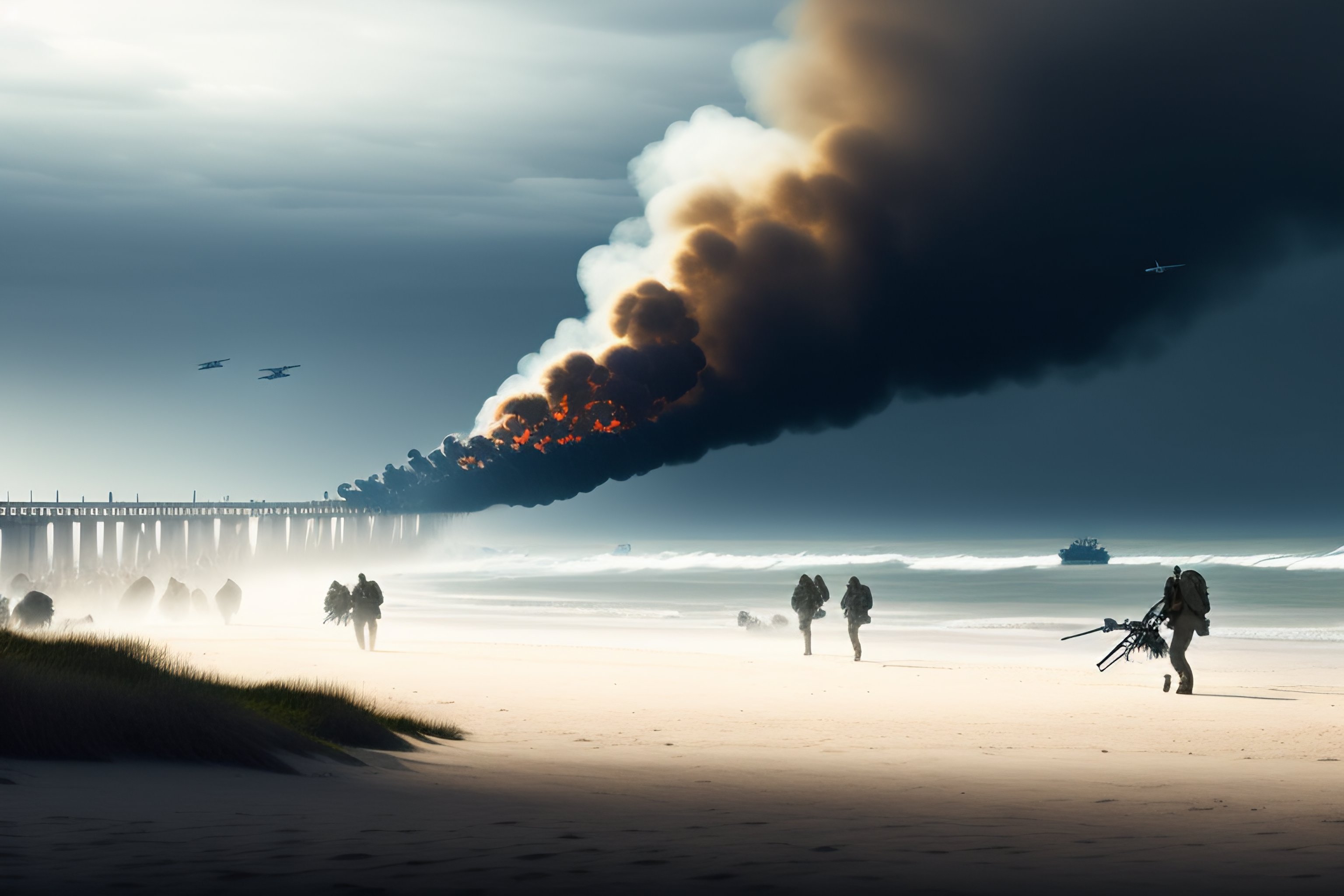 Lexica - A digital painting of Normandy's beach, Second World War, 1945 ...