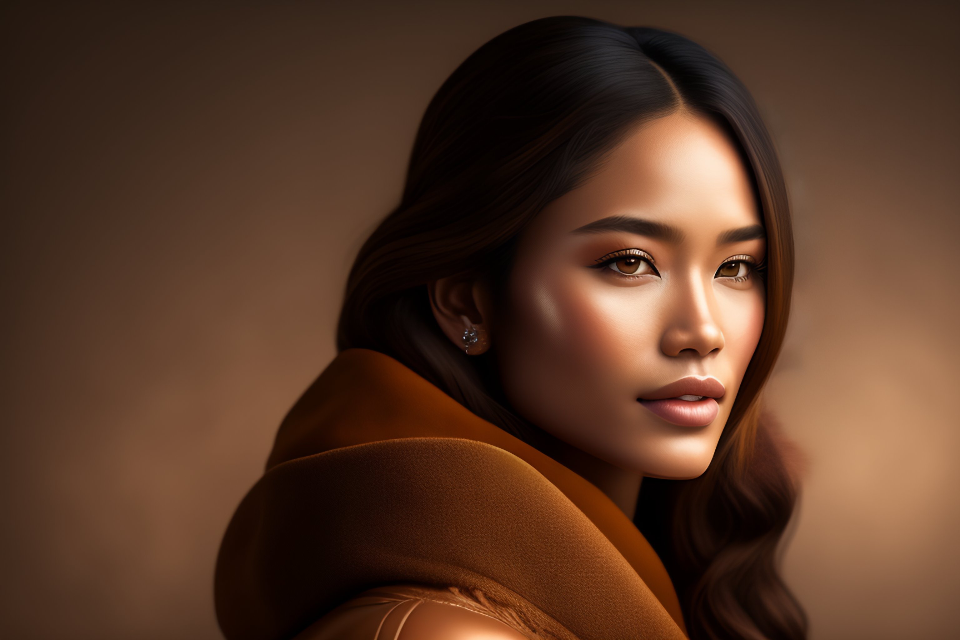 Lexica - Half body vintage portrait of a gorgeous light skin inuit ...