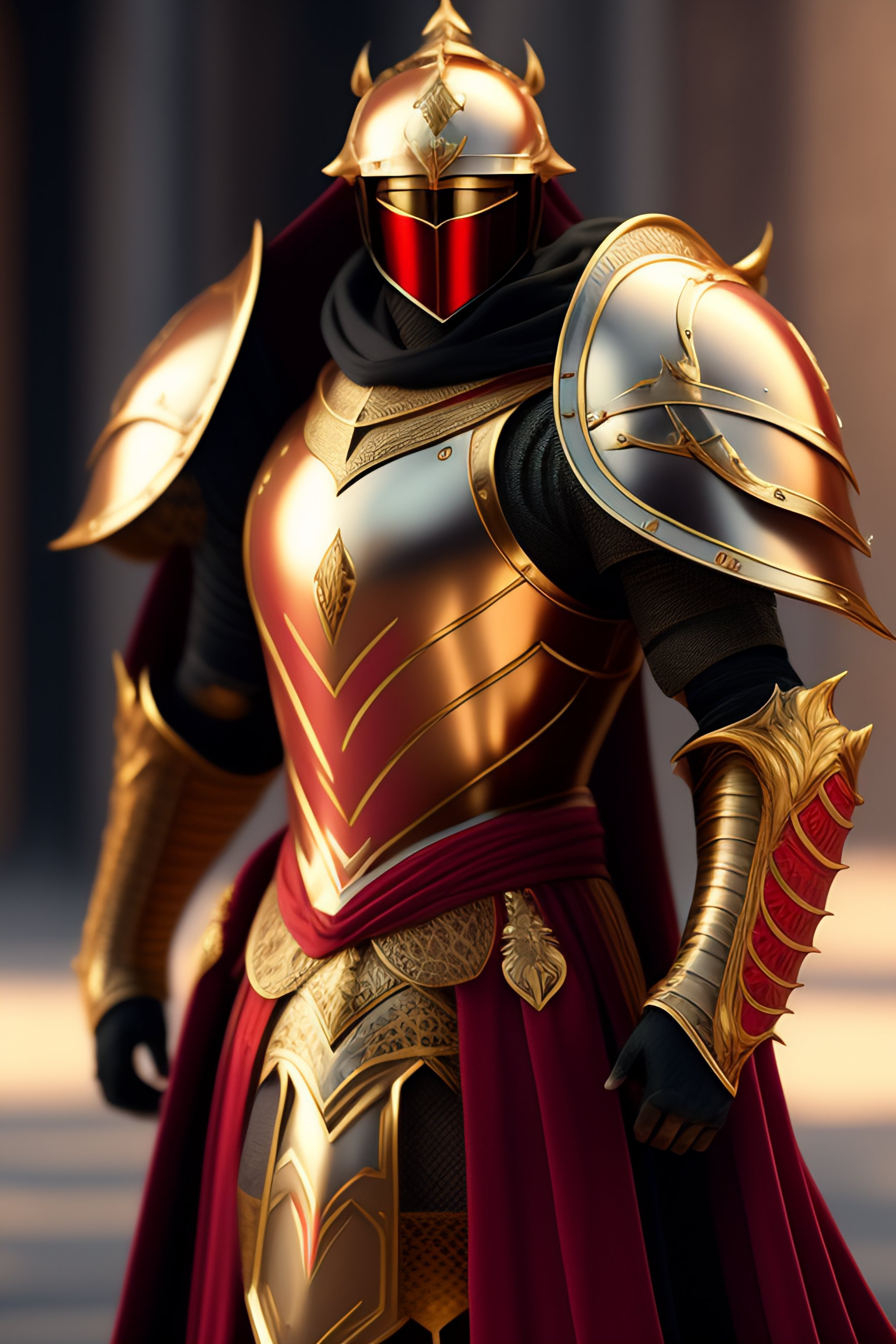 Lexica - Red gold armor knight and sword, high detailed , ultra ...