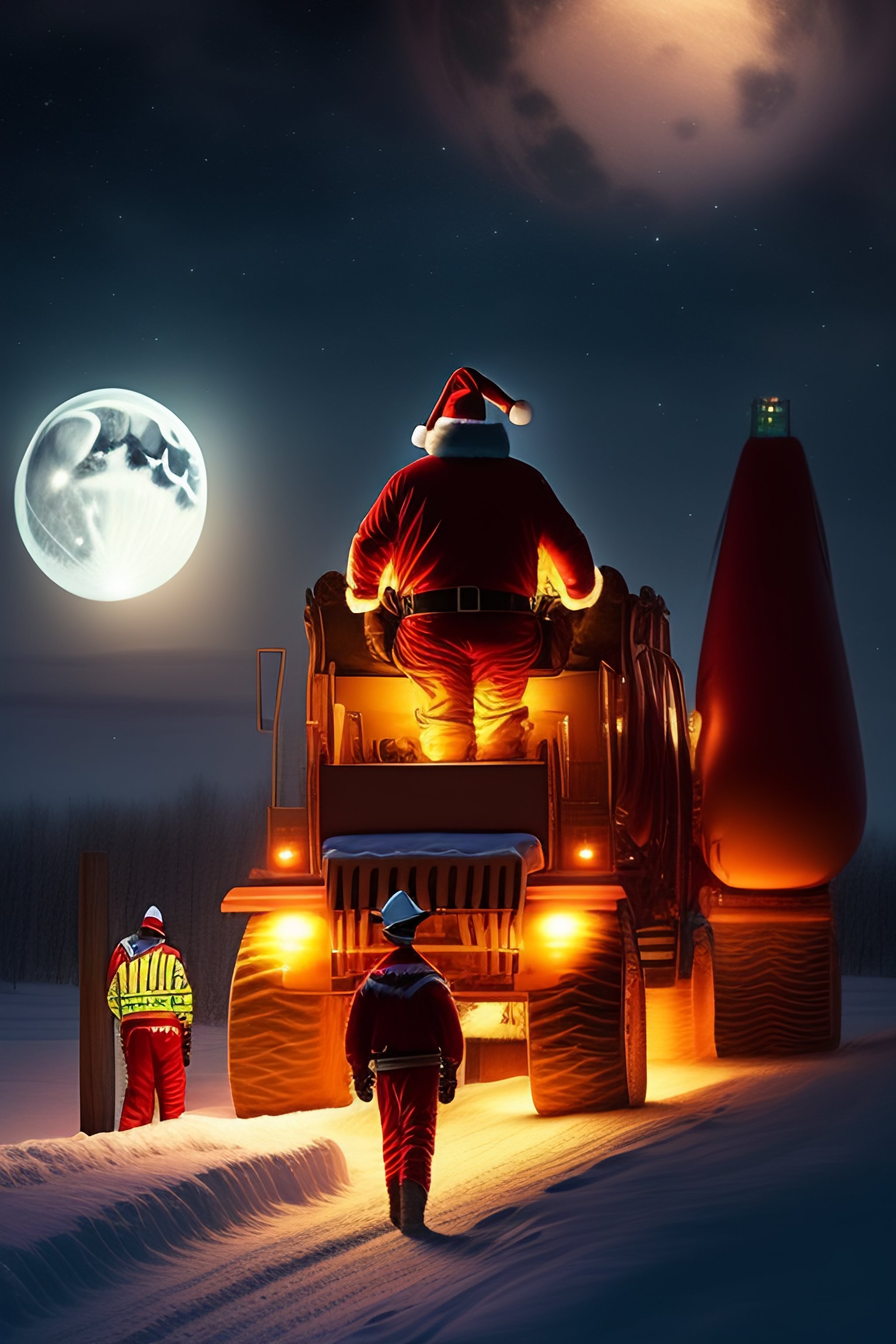 Lexica - A project manager as santa sitting in the sleigh with ...