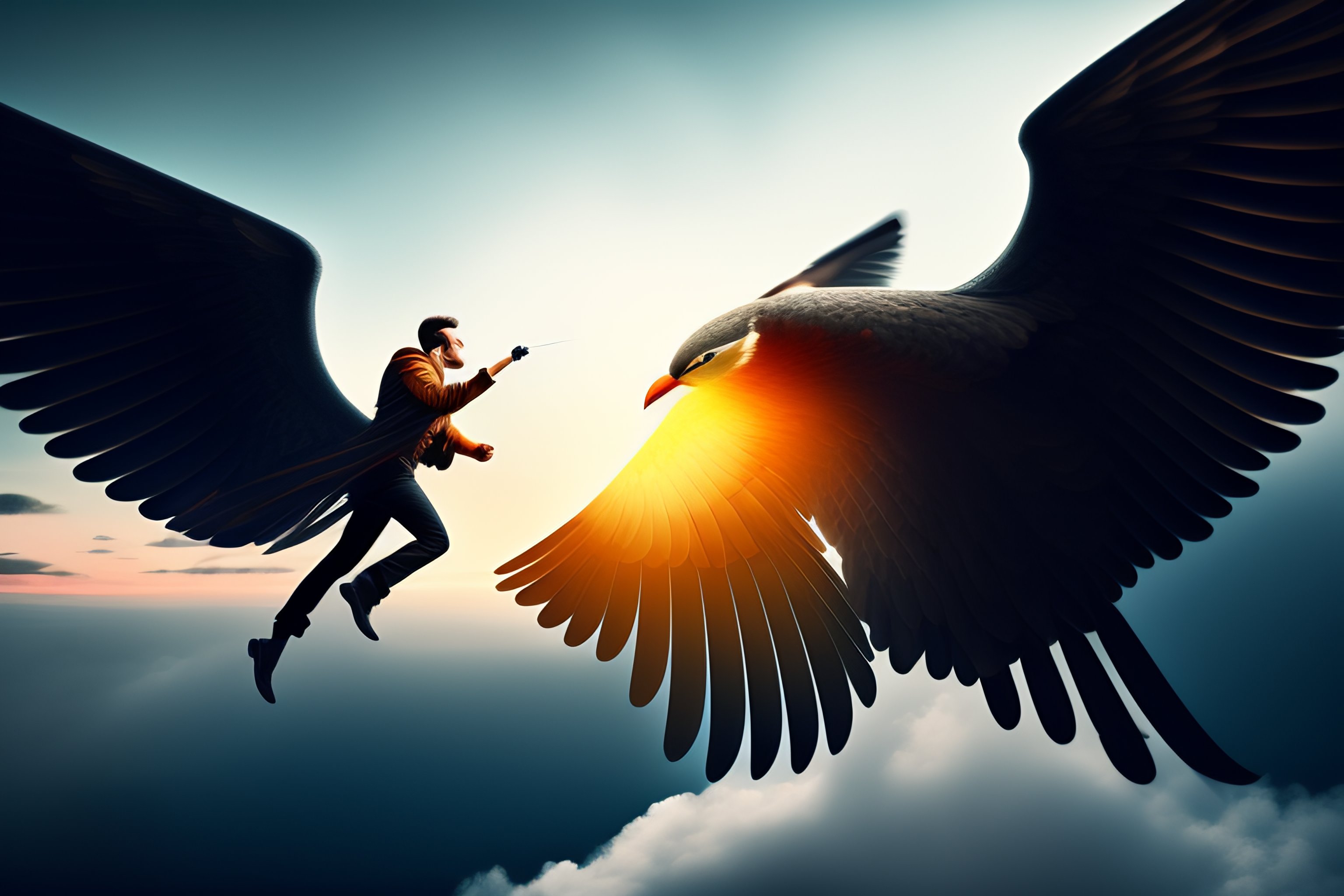 Person Flying With Wings