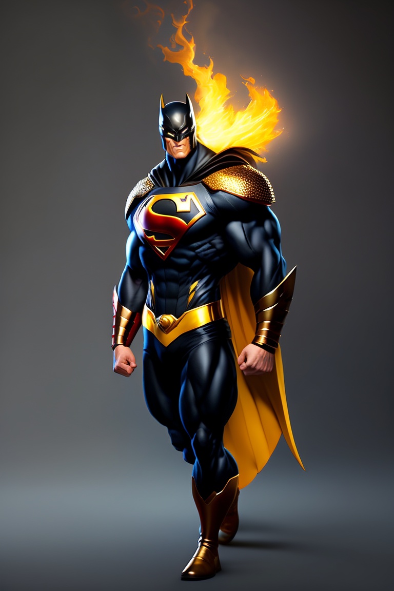 Lexica - Super hero, full body, venom head, superman body, black and ...