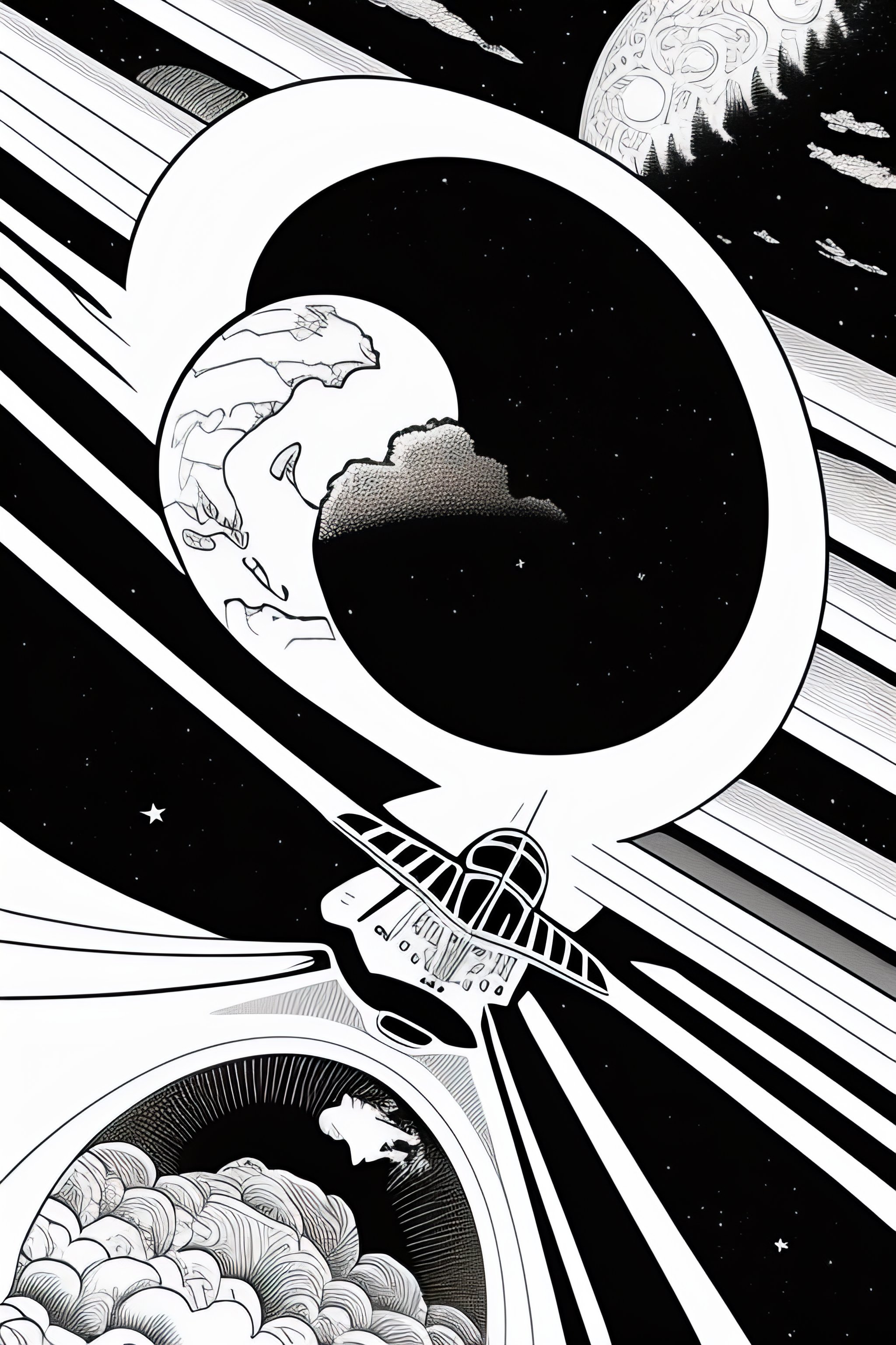 Lexica - American comix illustration style, flying sources vs earth in ...