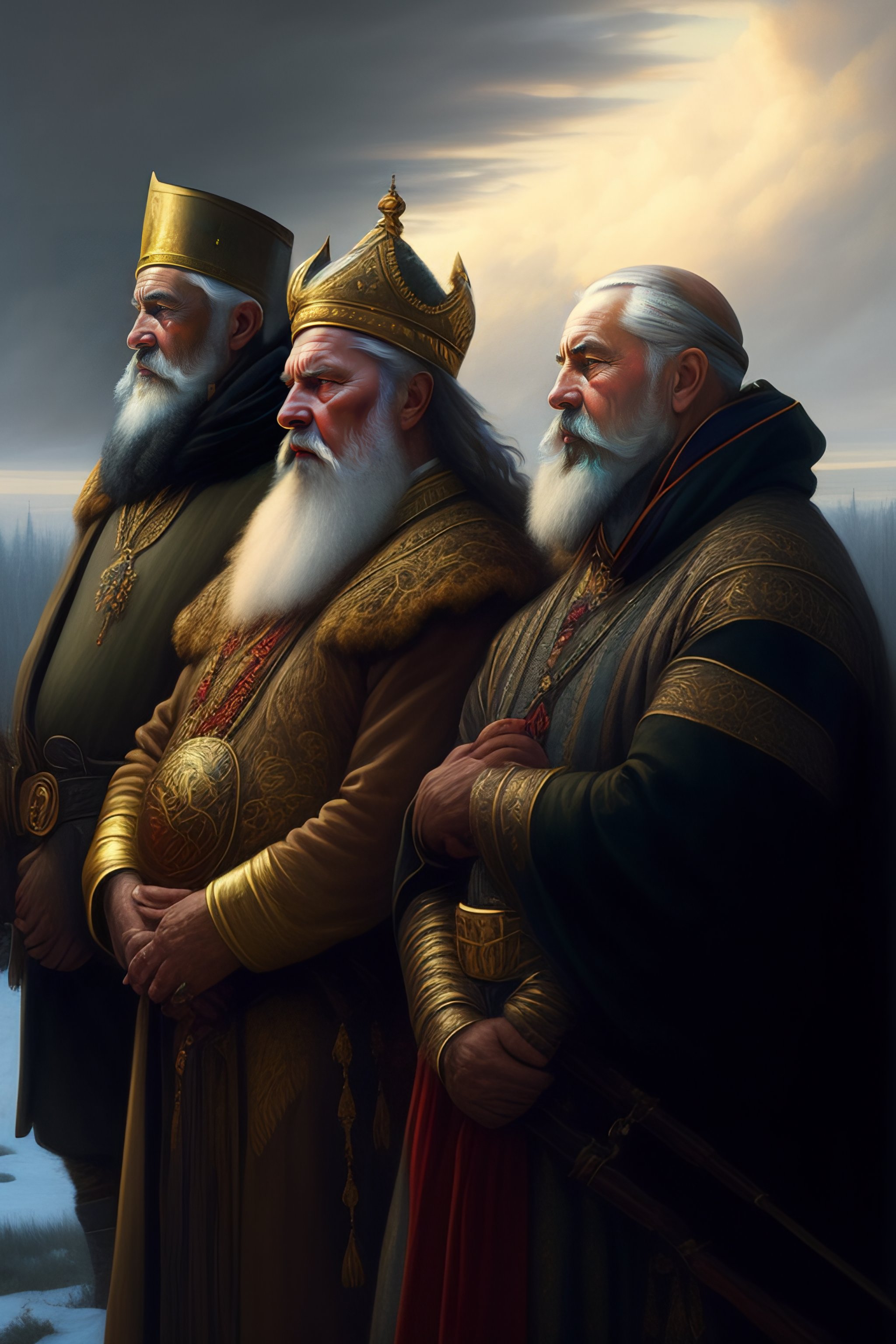 Lexica - Russian folk fairytale, story, three wise old men, three ...