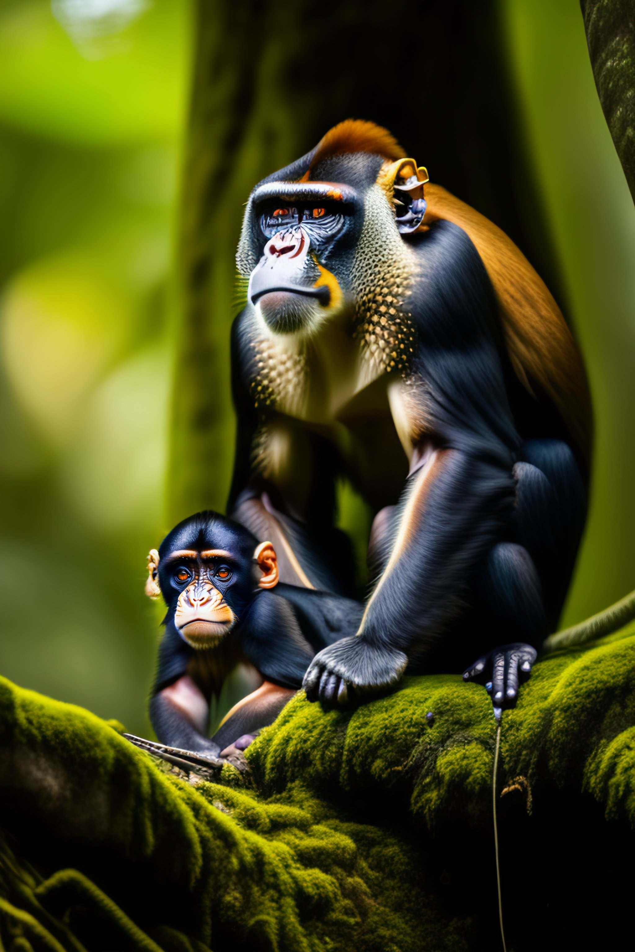 Lexica - Philippine monkey eating eagle in the forest