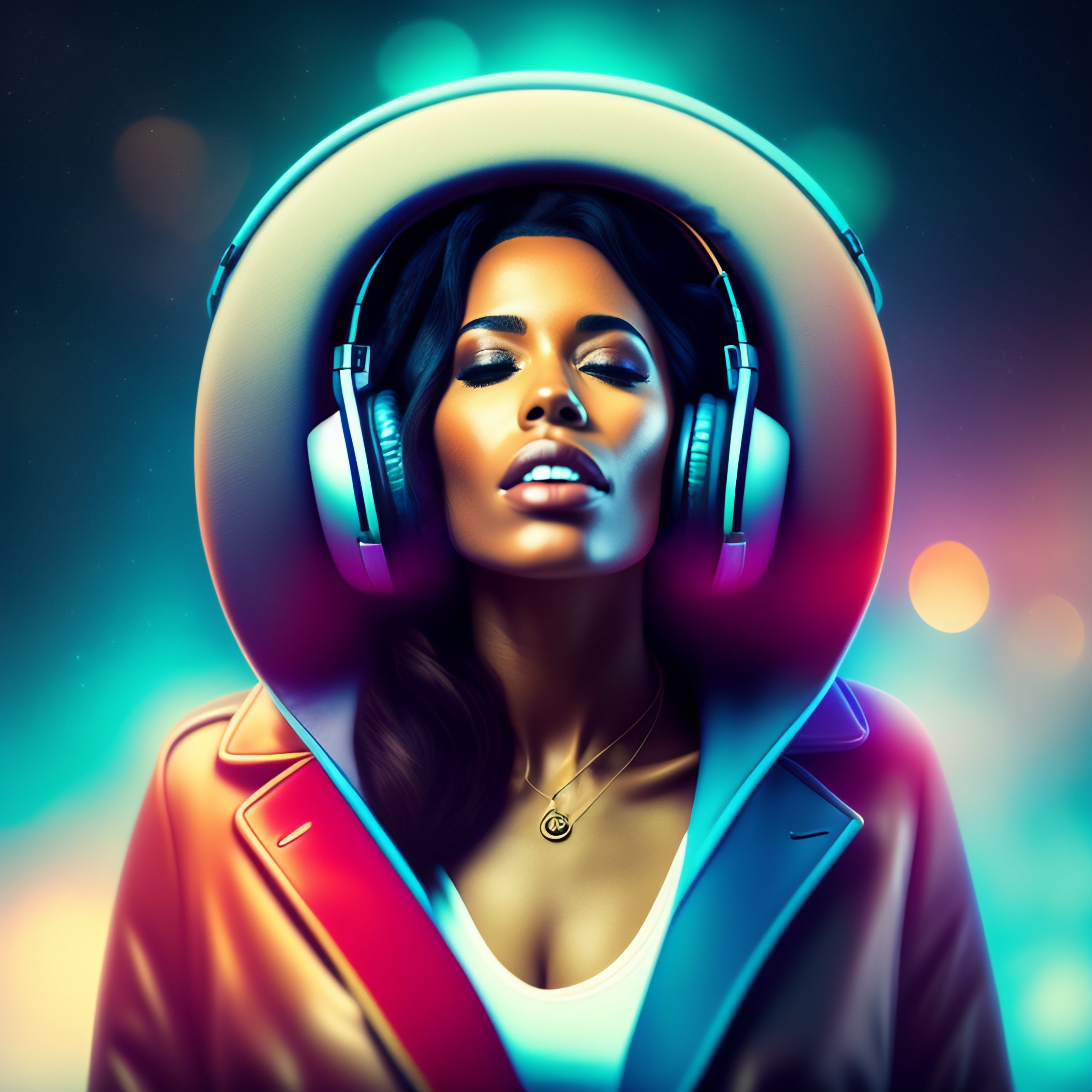 Lexica - Her soul is beeing lifted away from a woman while listening to ...