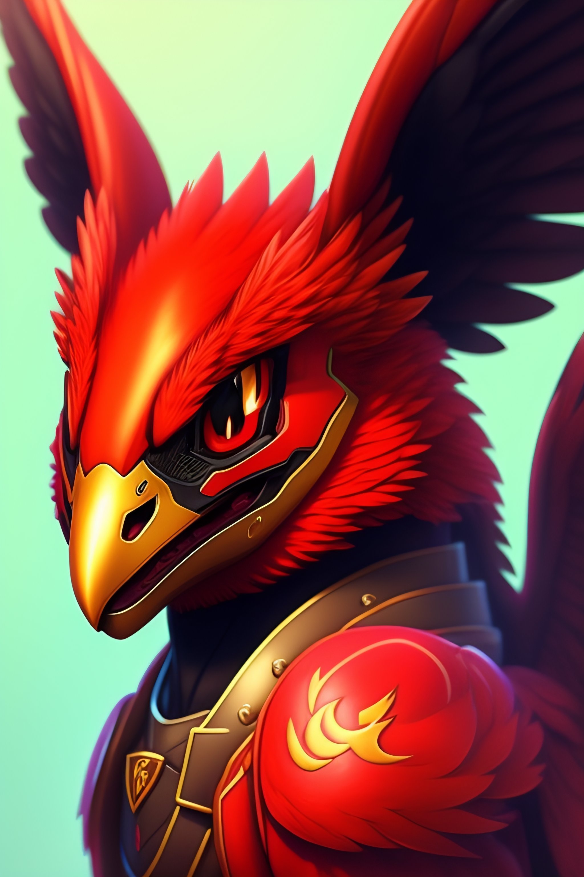 Lexica - Anime illustration of a red raptor like pokemon with a v crest ...