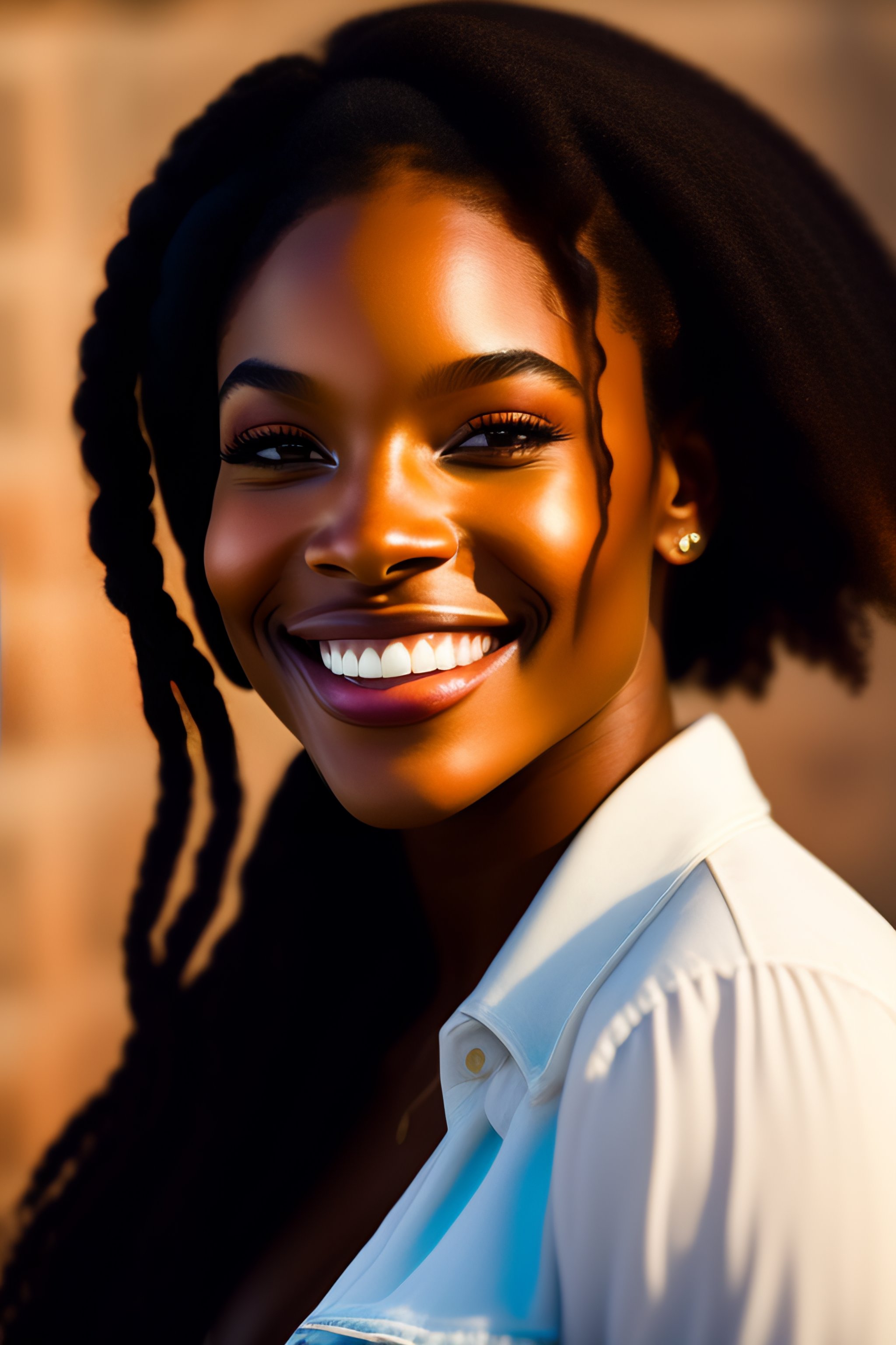 Lexica - Portrait of a uniquely pretty 20 year old black girl ...