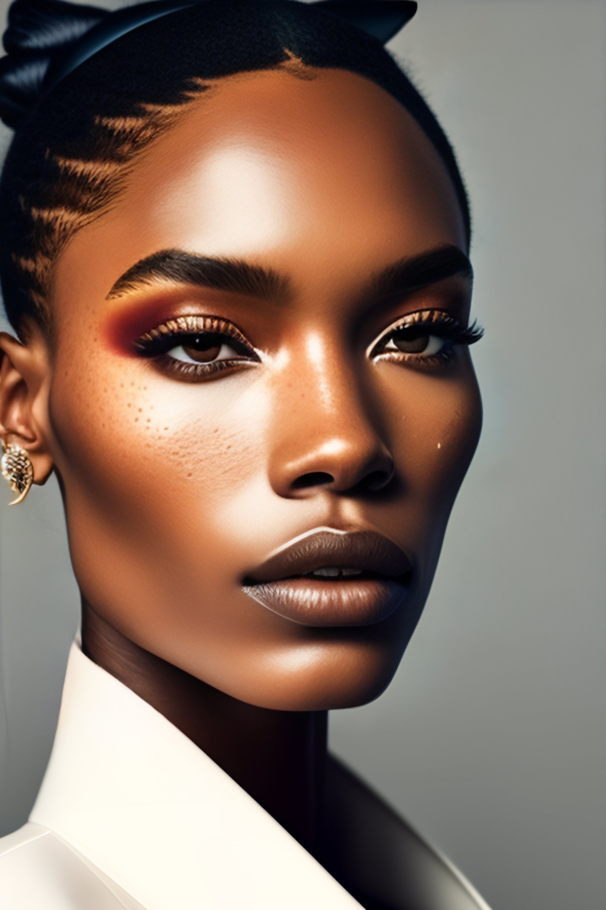 Lexica - A photo close-up of a woman with freckles, fashion editorial ...