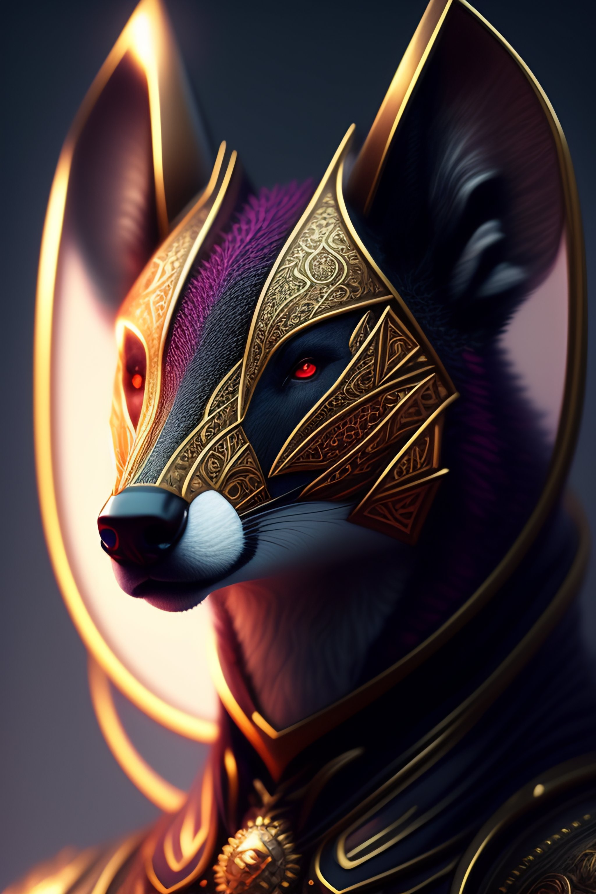 Lexica - Anthropomorphic triangle brain in edgy darkiron badger demon ...