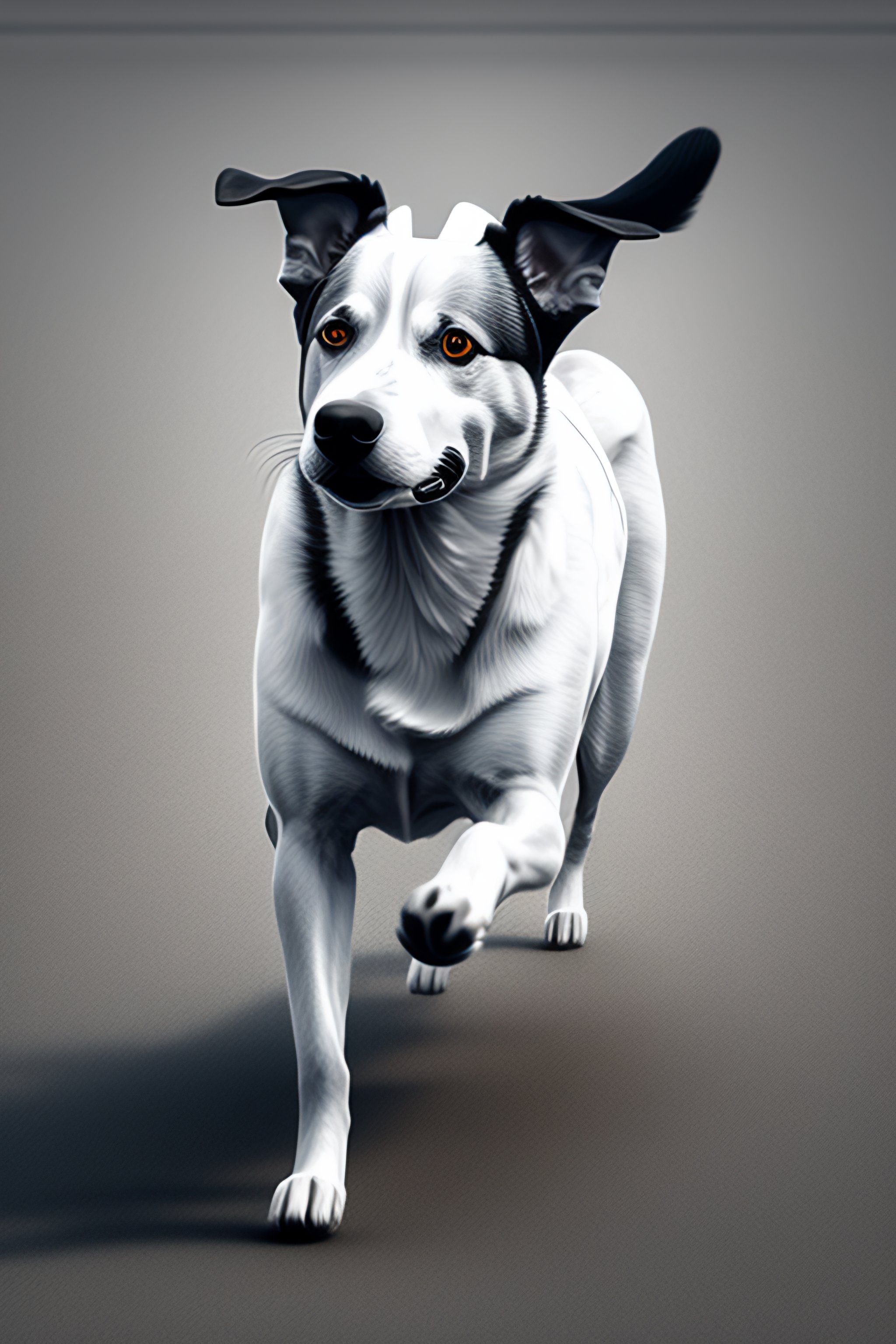 Lexica - Running dog, flat desing with triangles only, grayscale, ultra ...