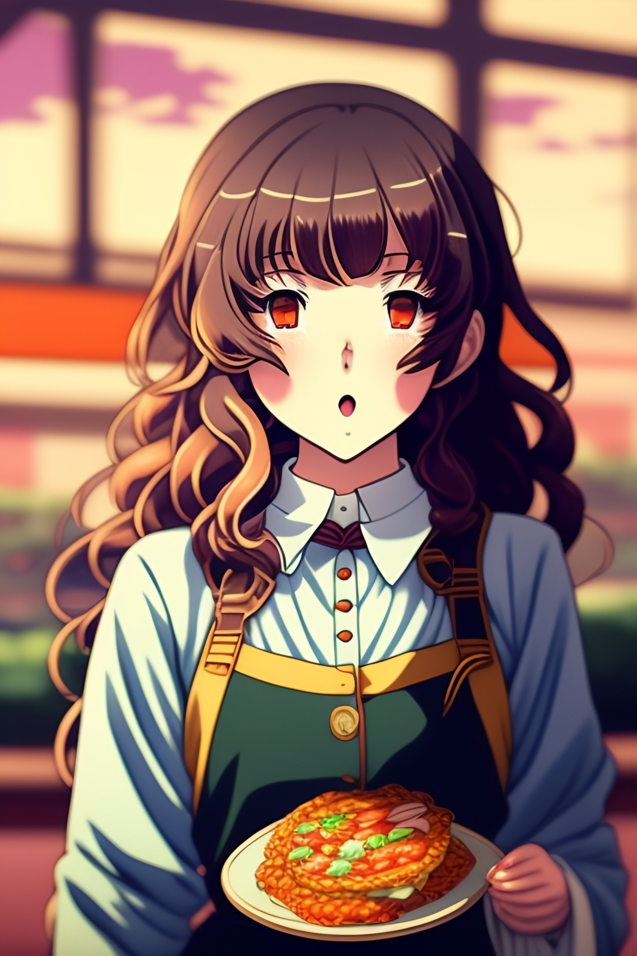 Lexica - Vintage hand drawn anime style of young poor girl who is hungry