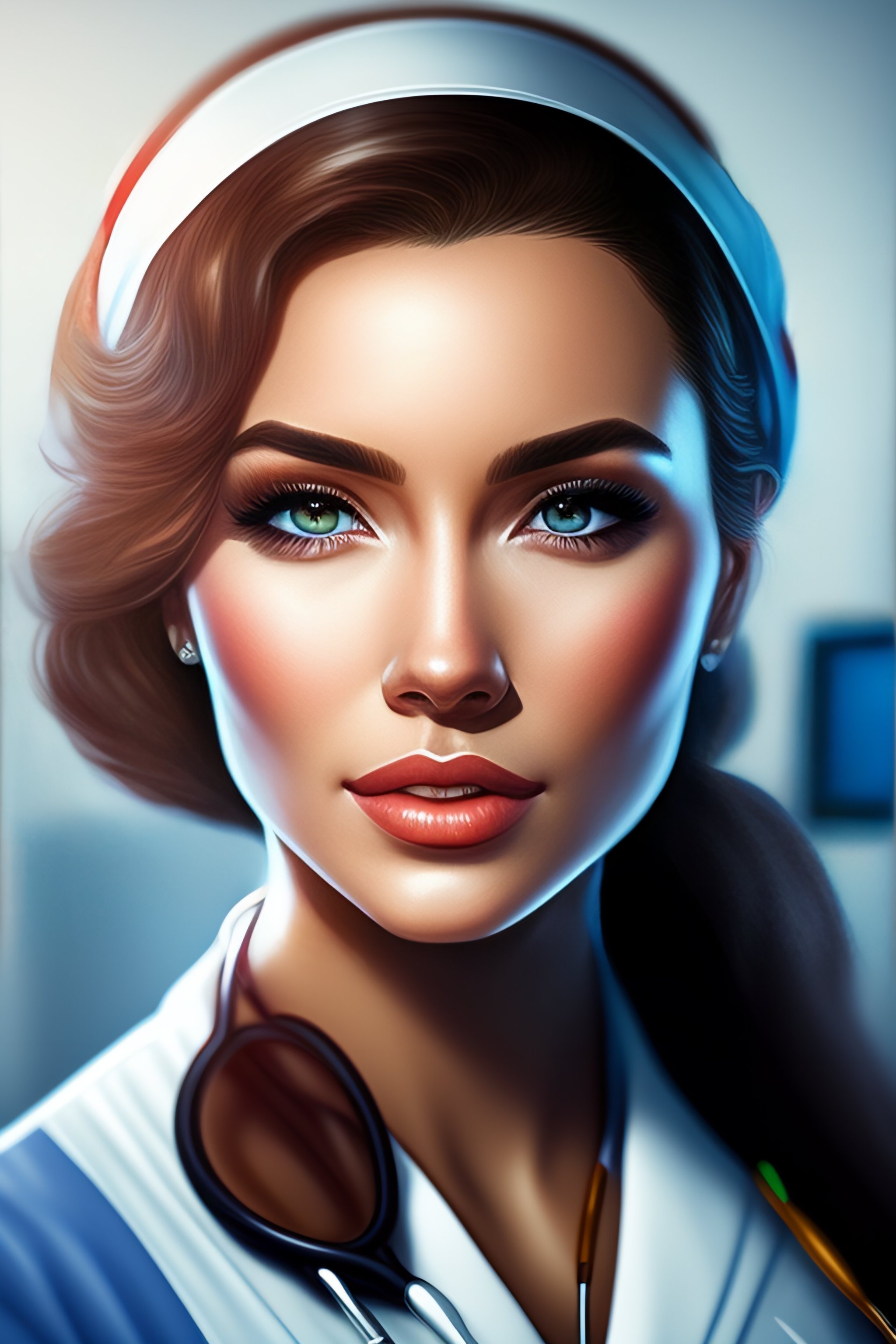 Lexica - Portrait of a nurse in a hospital, beautiful face, art by ...