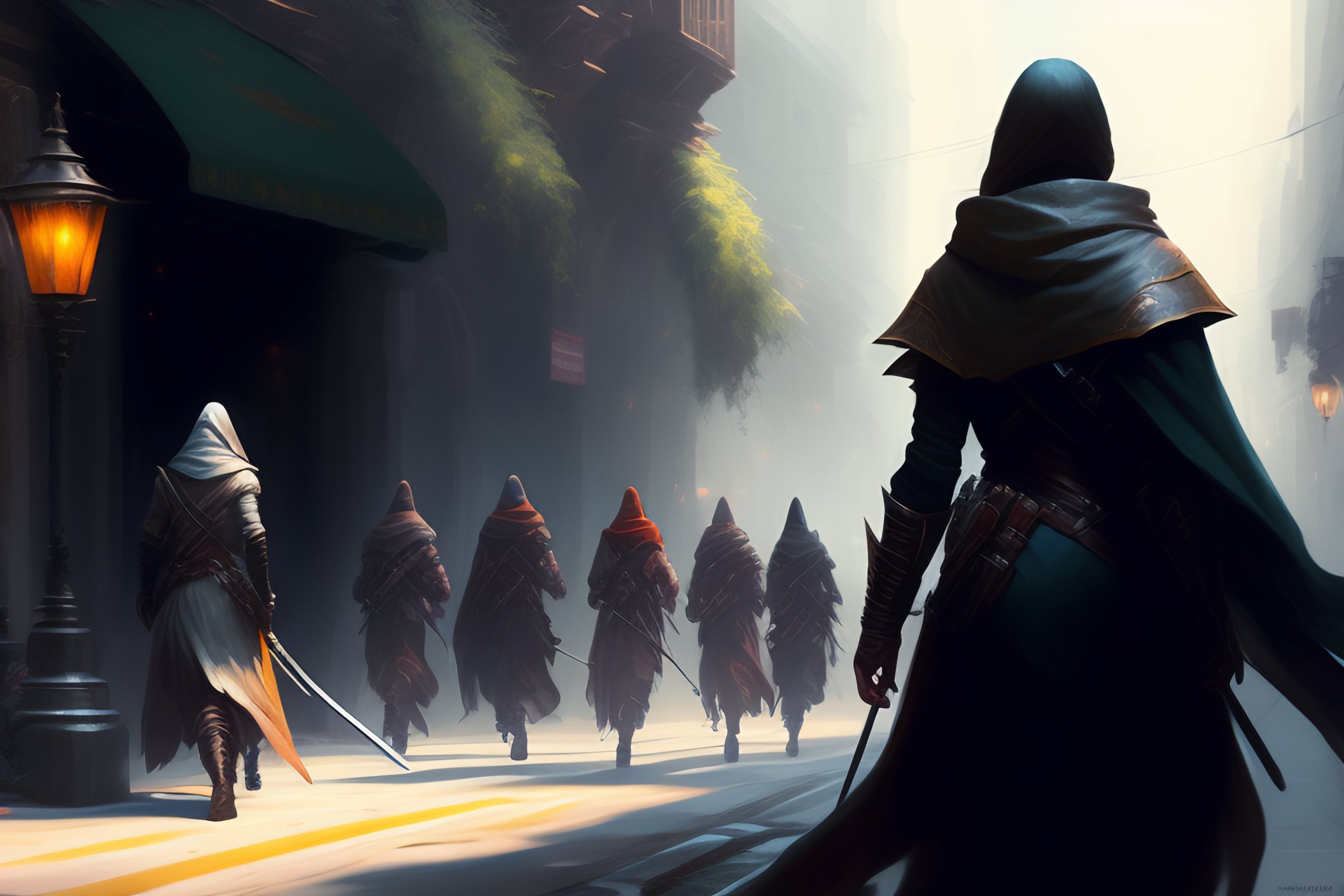 Lexica - A female rogue knife in each hand snealking through the ...