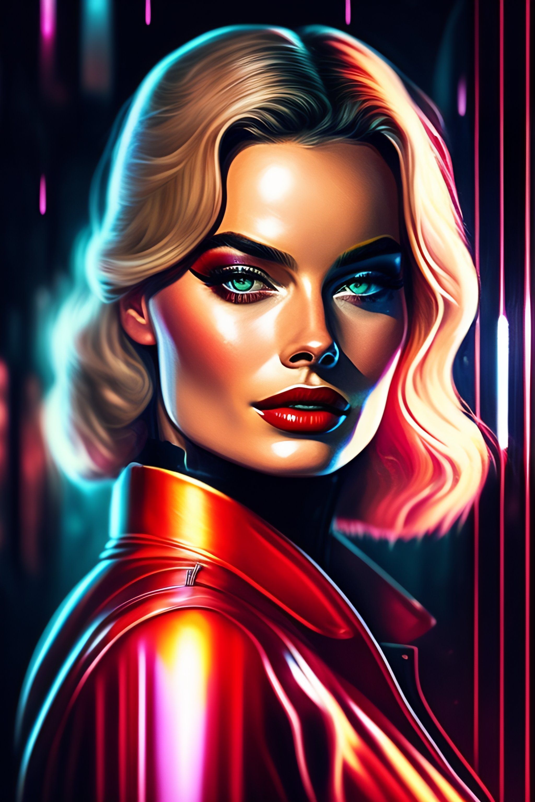 Lexica - Margot robbie in Blade Runner 1982, neo noir, cyberpunk ...