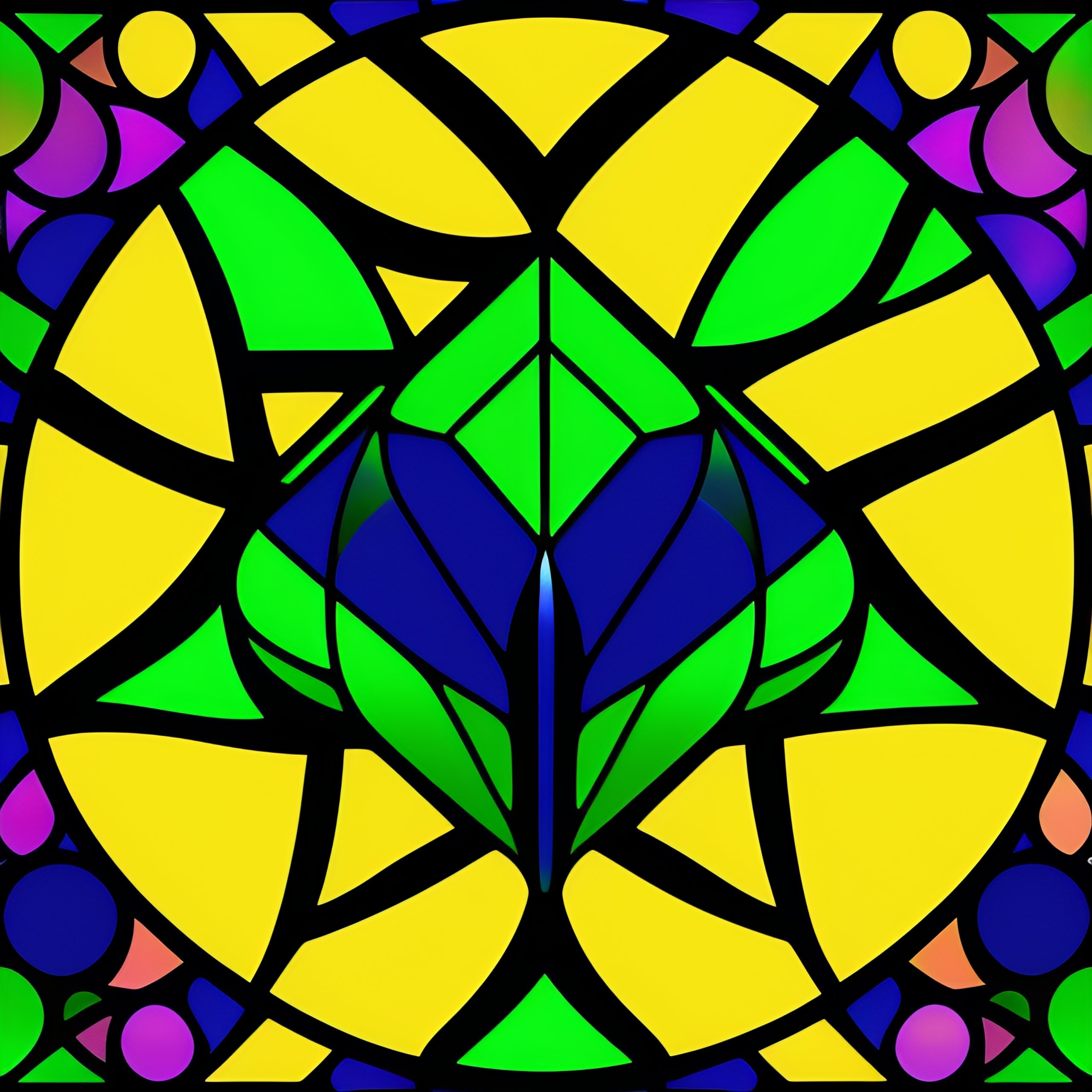 Lexica - Stained glass frog, geometric lines, wallpaper symmetrical