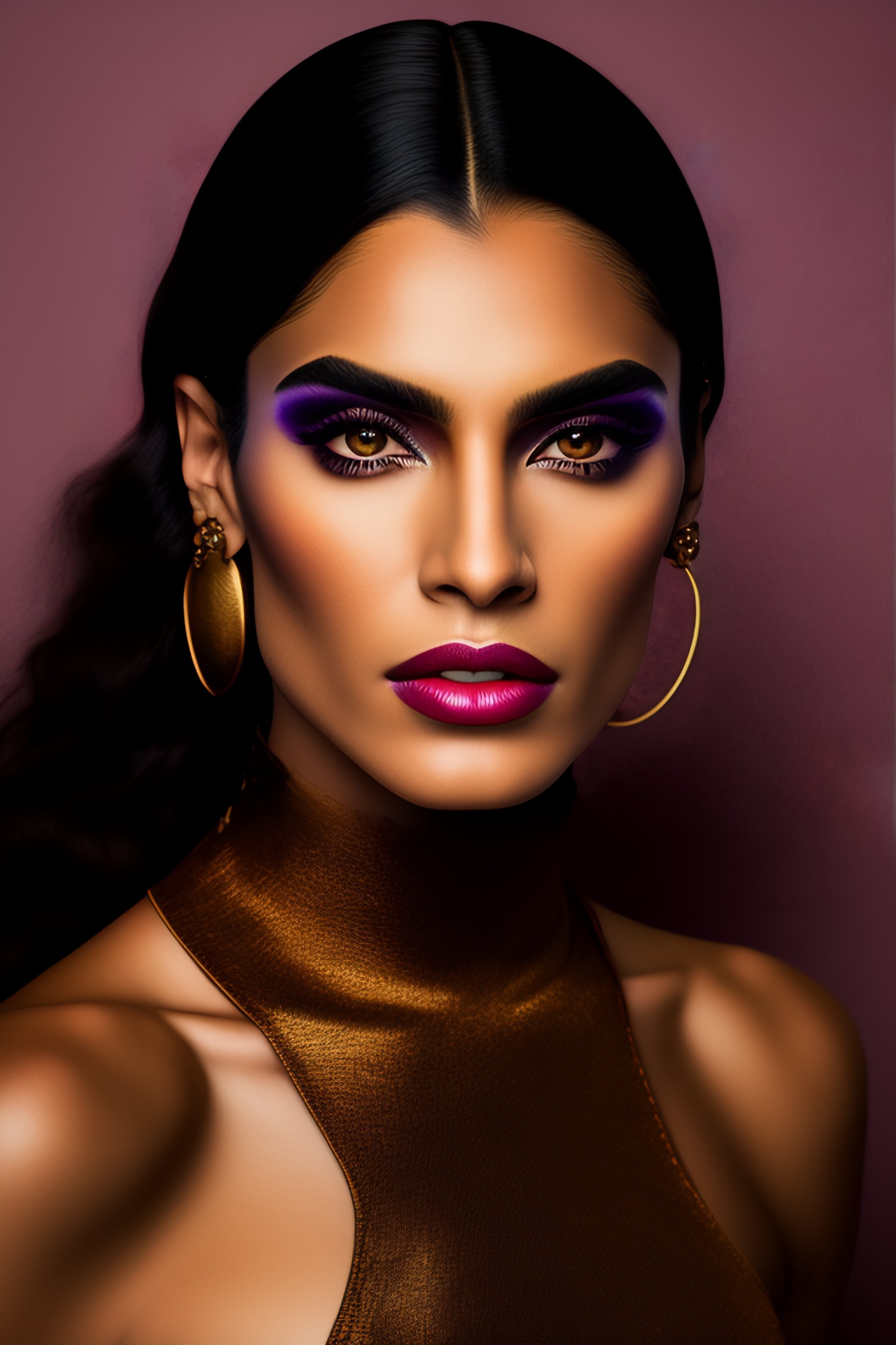 Lexica - Head and shoulder dark portrait of transgender latino model ...