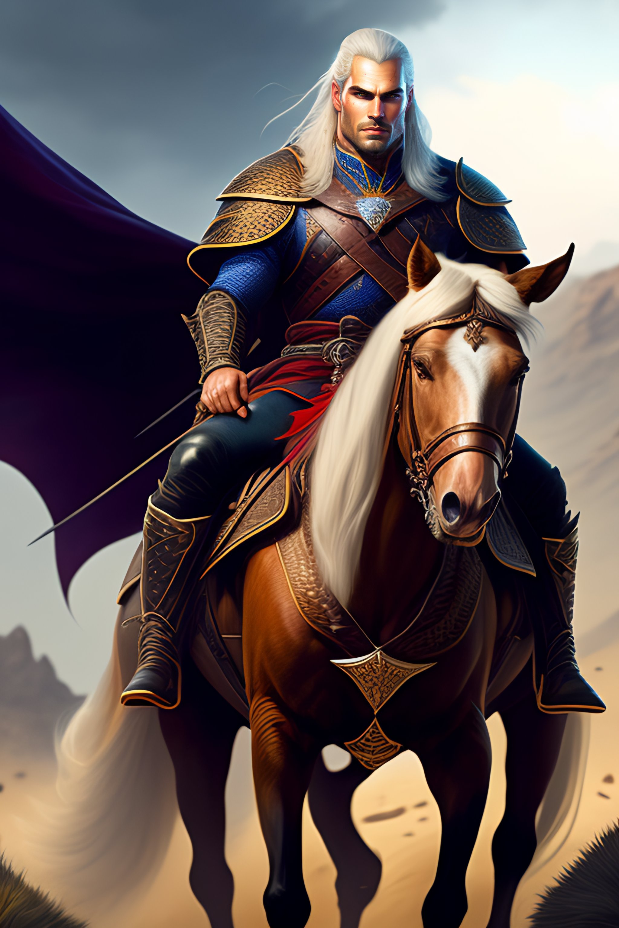 Lexica - Henry Cavill as Witcher Geralt riding a giant cockroach, epic ...