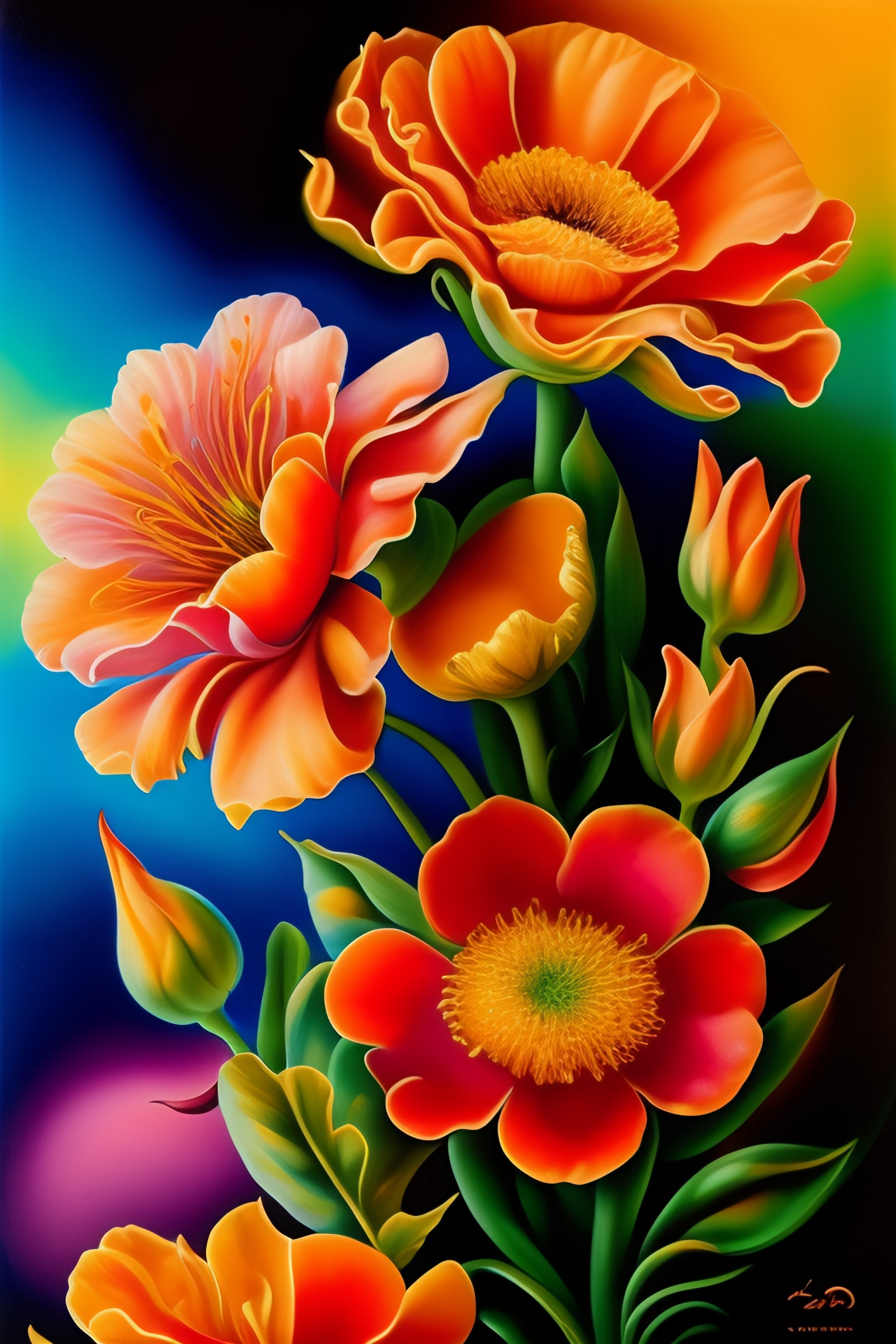 Lexica - Flores en oleo al estio de salvador dali en oleo , en colores ...