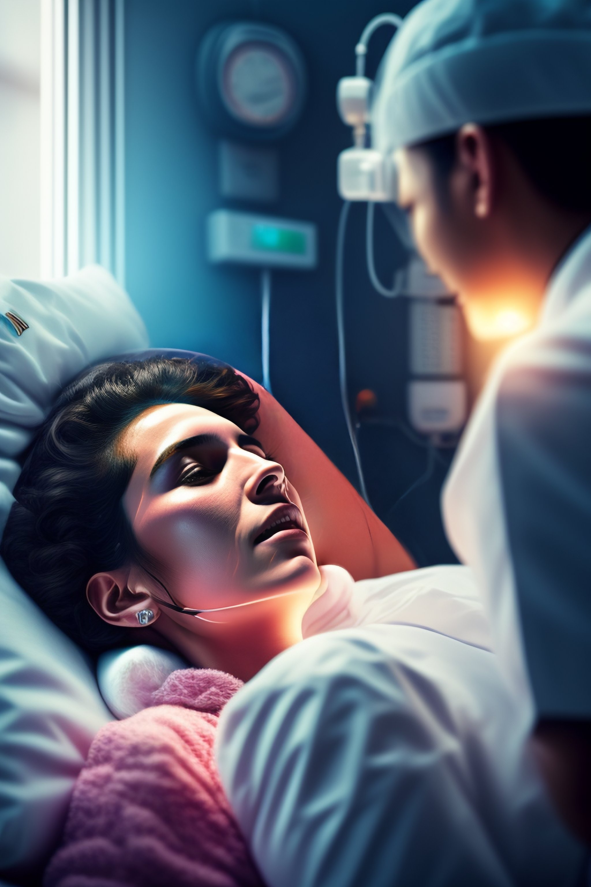 Lexica - A person waking up from a decade long coma in a high tech hospital
