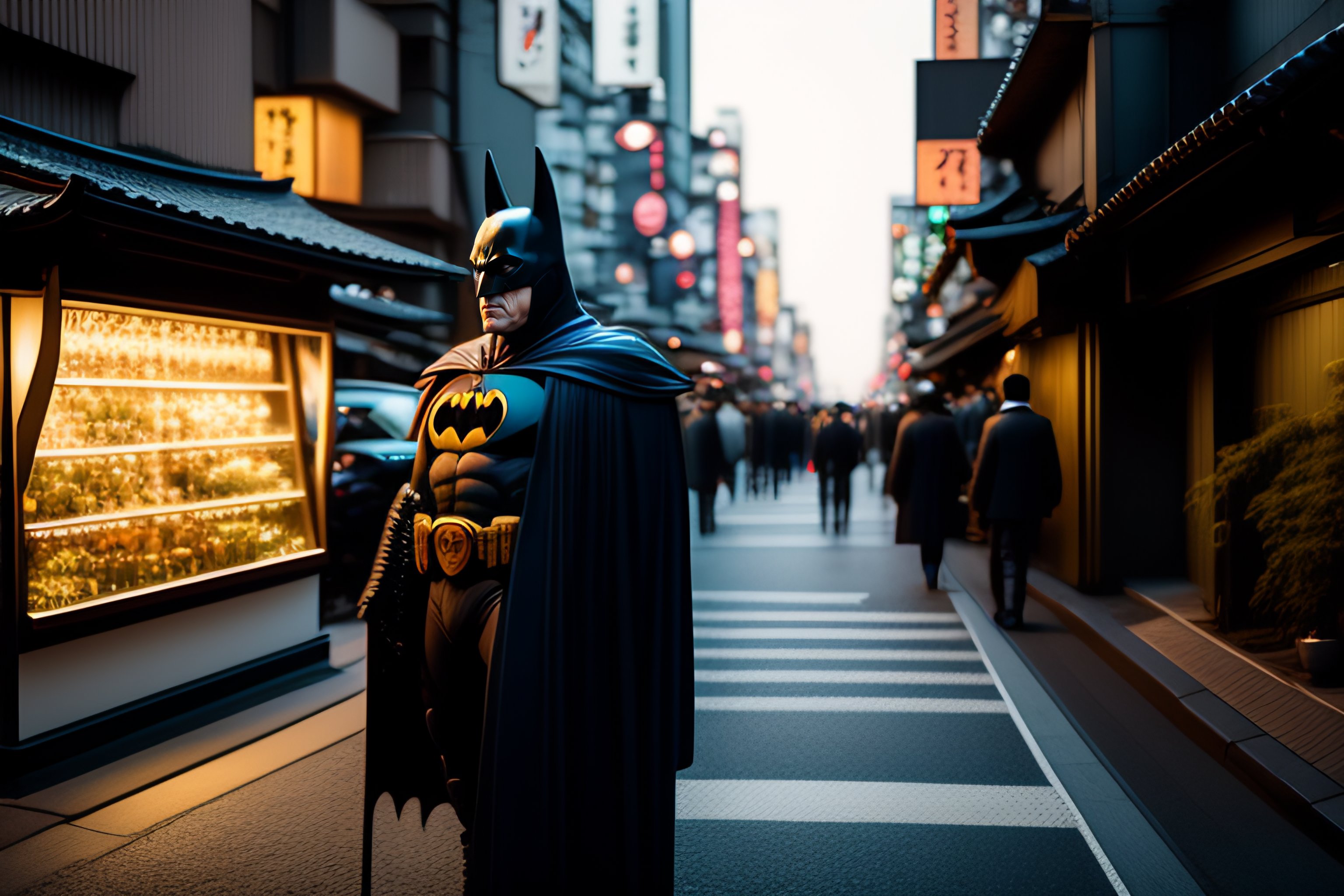 Lexica - Batman in street in japan