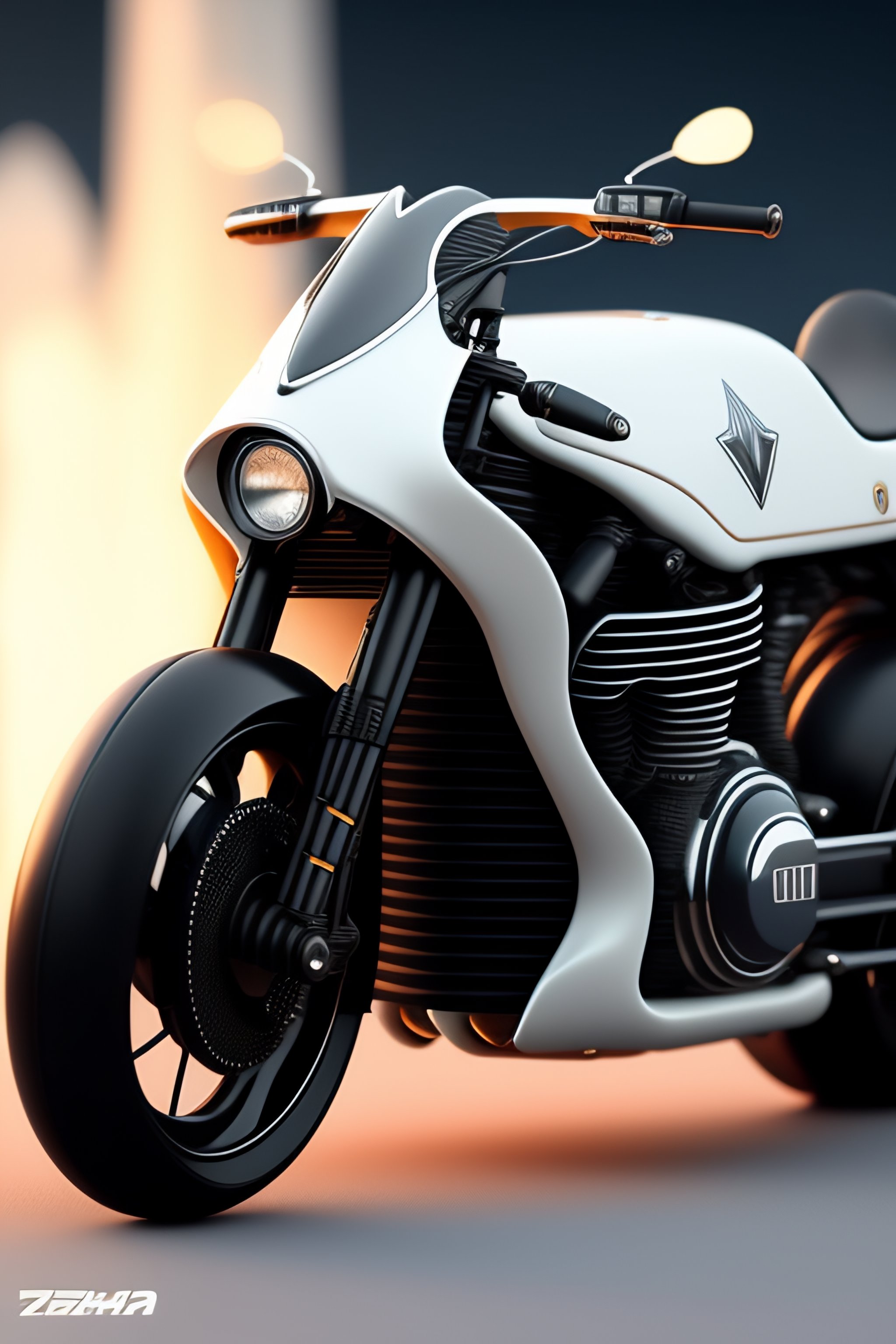 Lexica - White pearl and carbon fiber armoured 70s 1970 motorbike in a ...