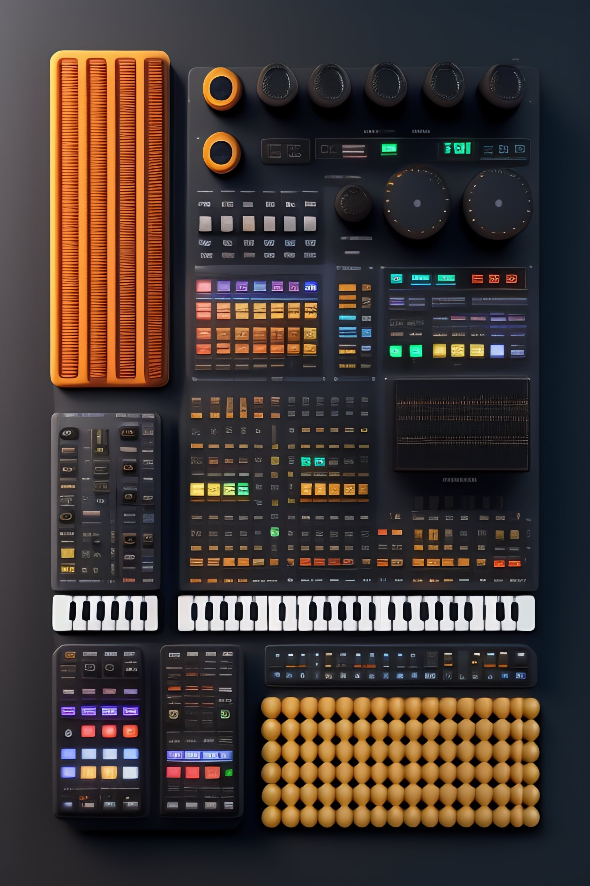 Lexica - Roland rhythm machine beat pad, Costumes and props, Knolling ...