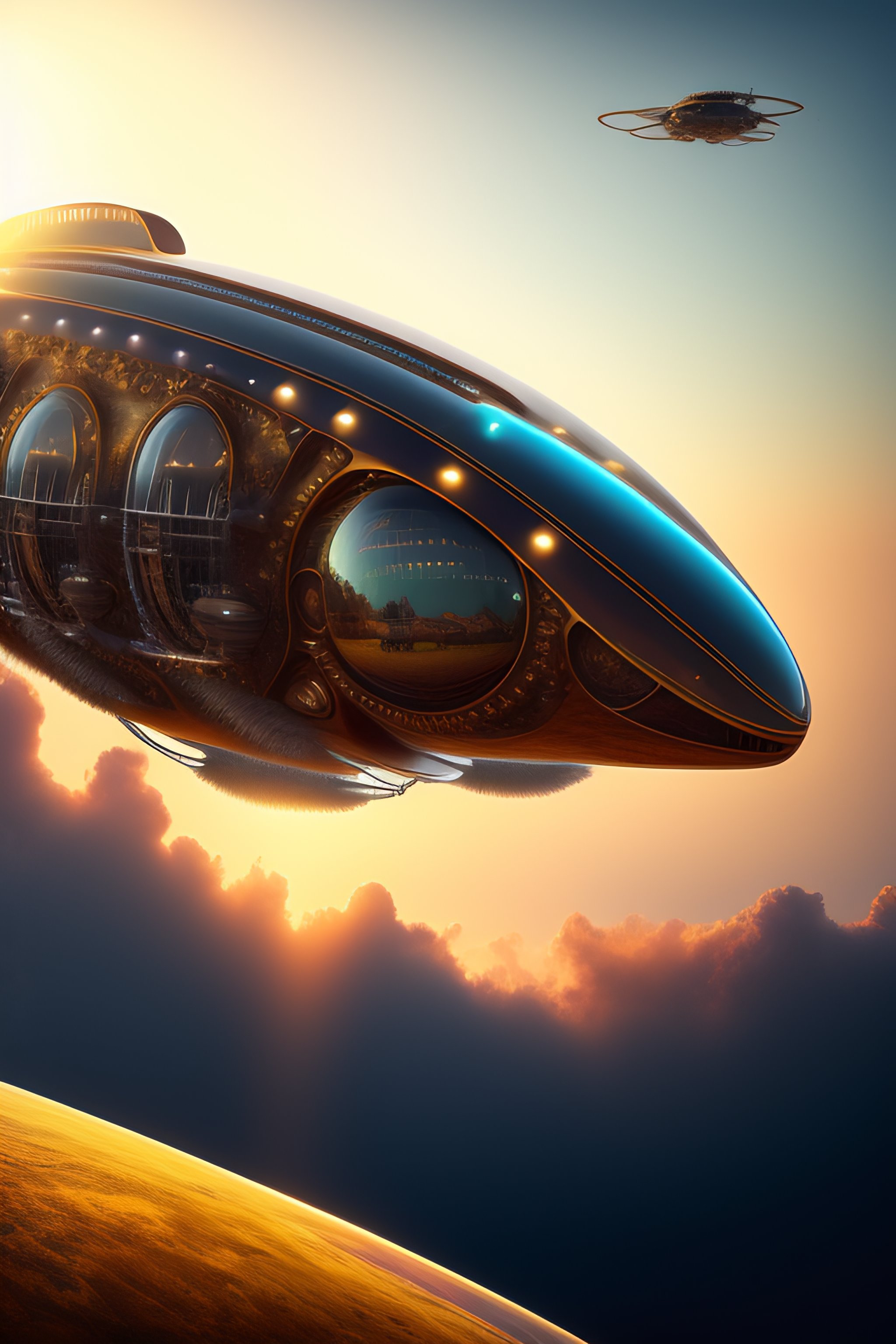 Lexica - Ultrawide shot of an organic biopunk airplane flying through ...