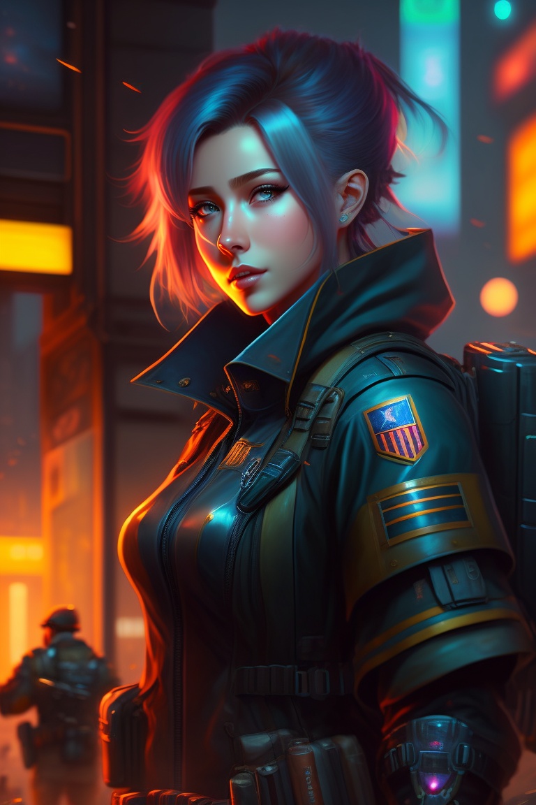 Lexica - Cyberpunk,war, night, Rin