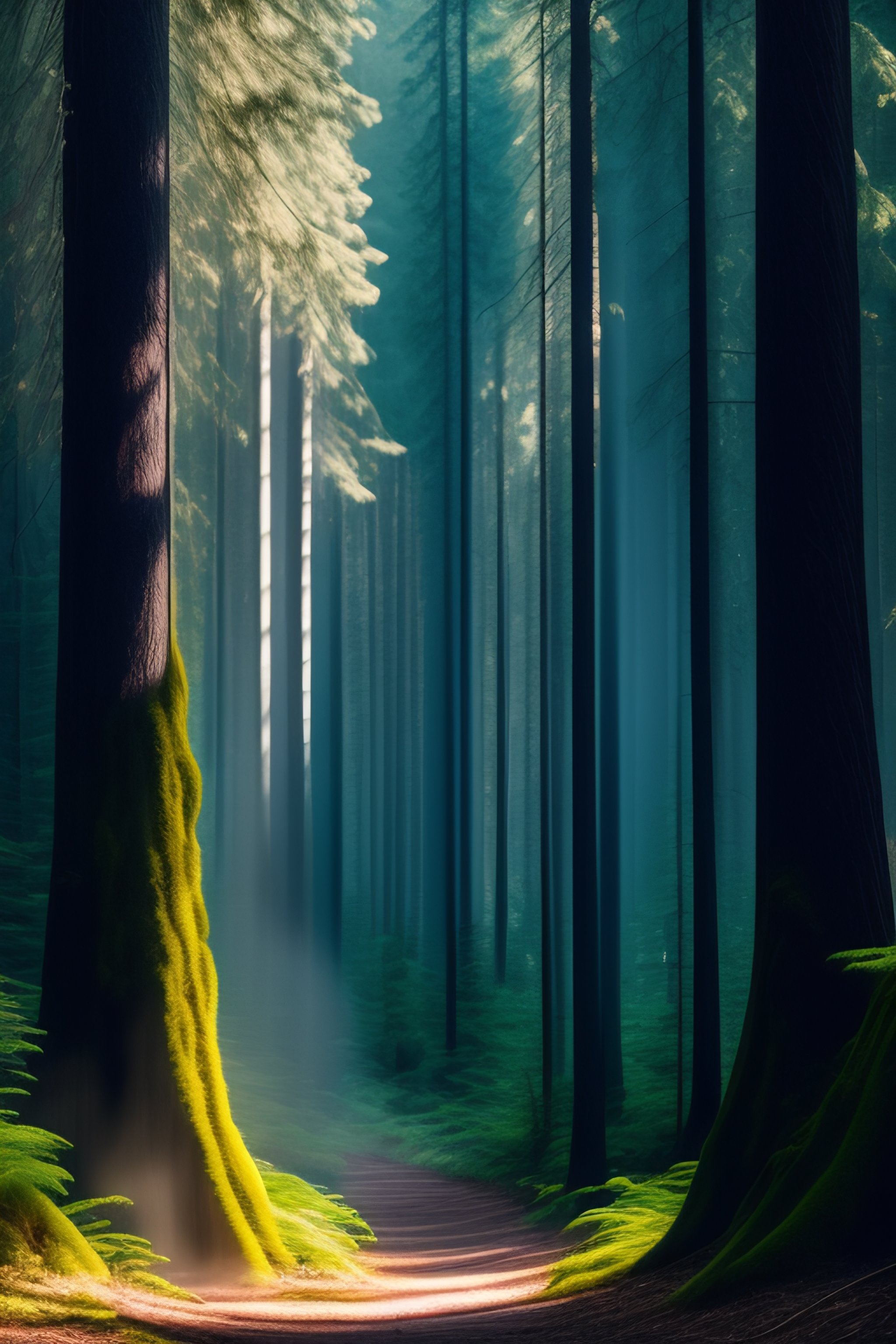 Lexica - Dark forest with ethereal creatures. Realistic. 8k. Cosmis horror