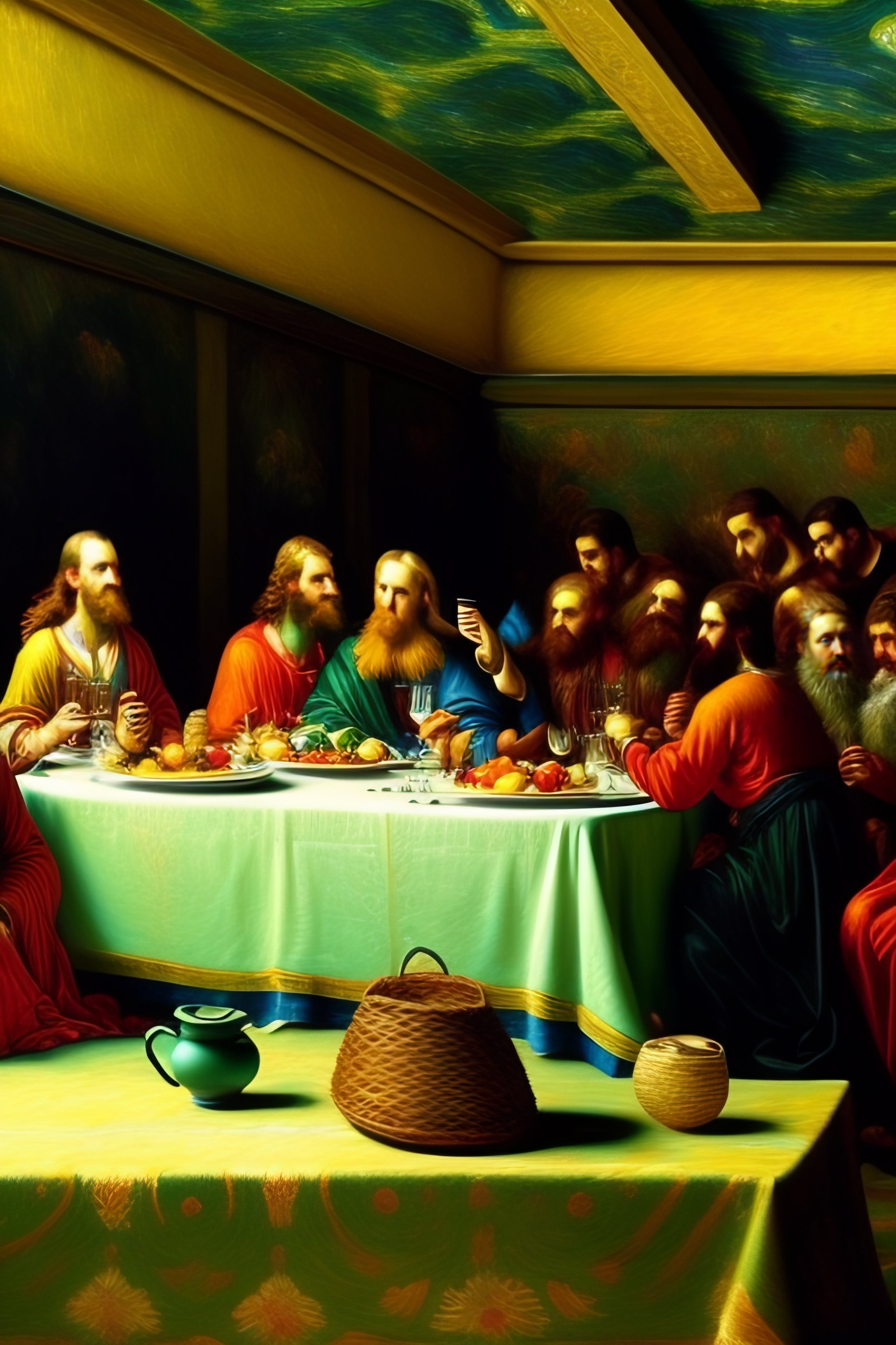 Lexica - Last supper, resplendent paint, intricately detailed ...