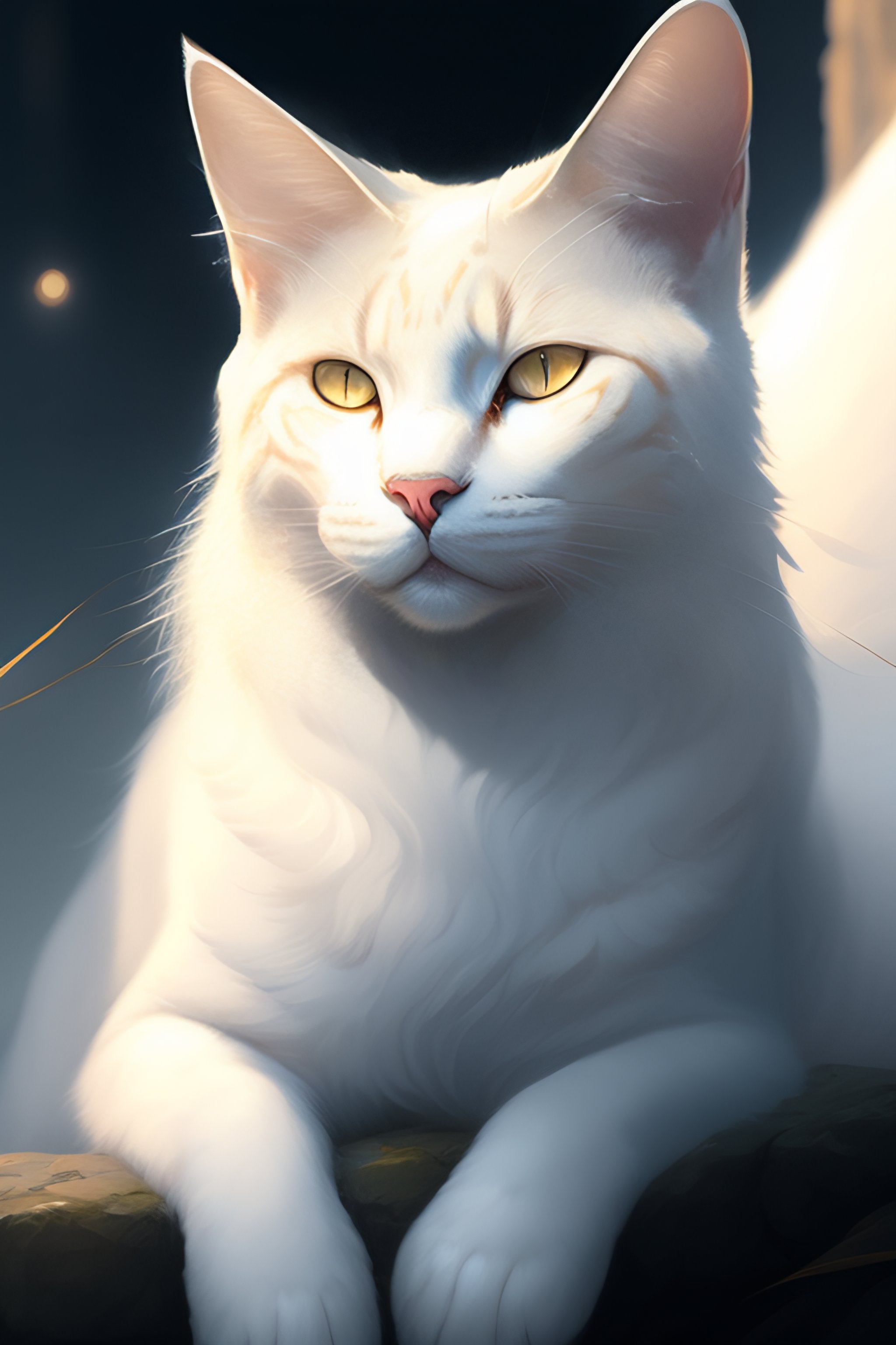 Lexica - White color cat, illustration, by jordan grimmer and greg ...